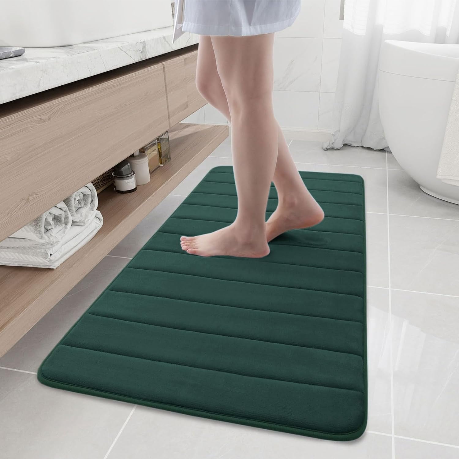 BICIDO-Memory Foam Bath Mat, 47" x 20", Ultra Soft and Non-Slip ...