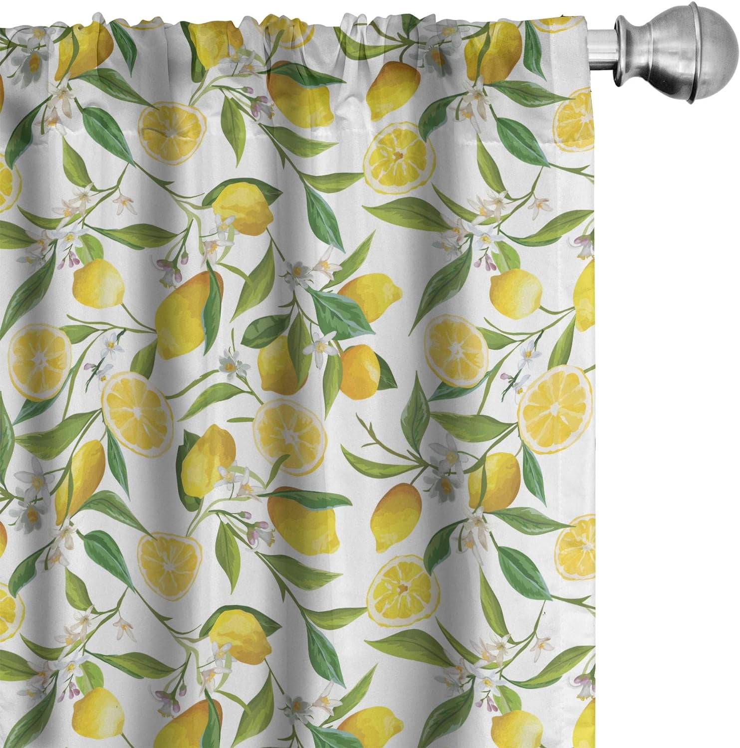 BICIDO-Nature Window Curtains Pack of 2, Exotic Lemon Tree Branches ...