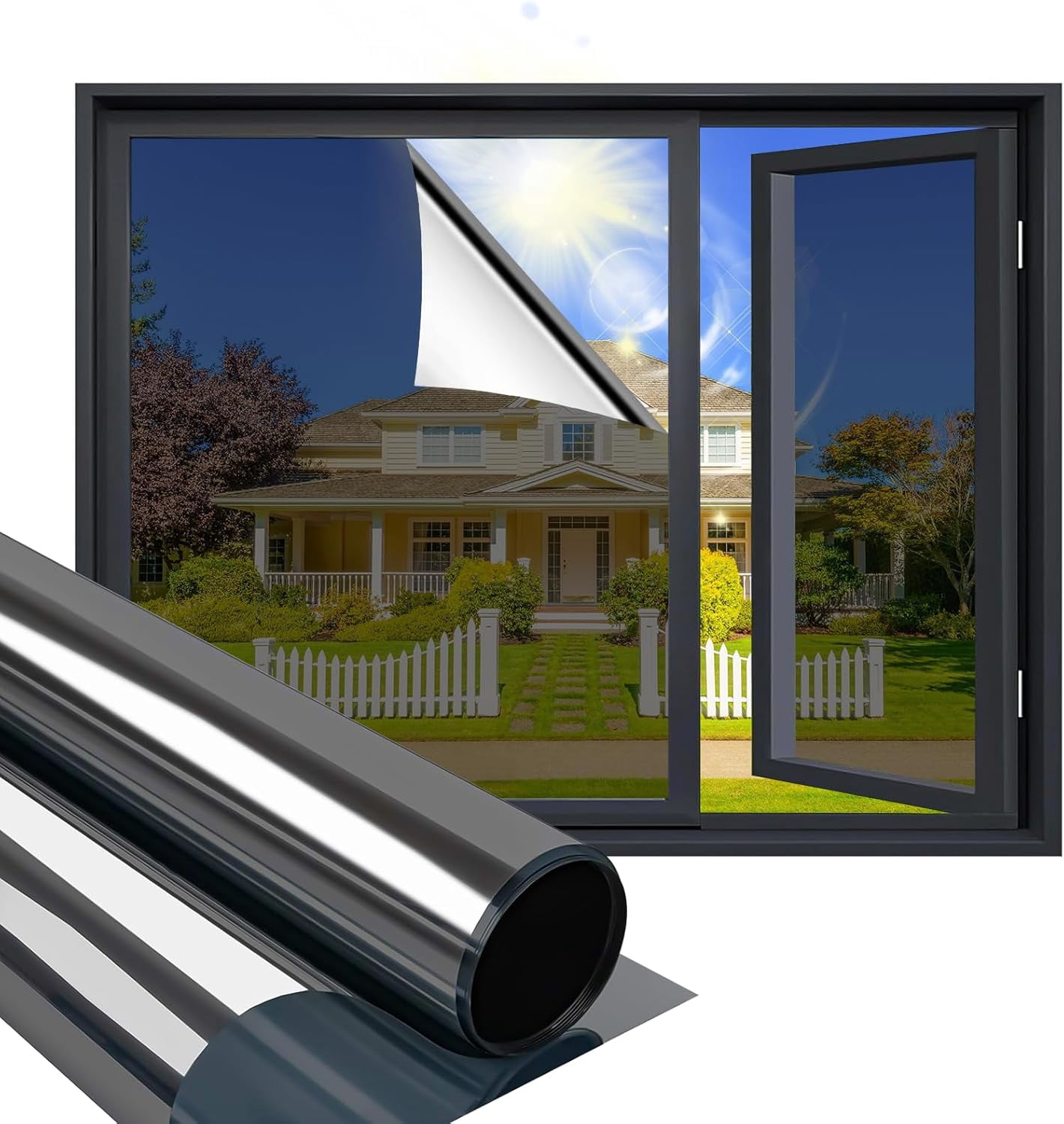 BICIDO-One Way Window Film Privacy Mirror Effect Self-Adhesive Window ...