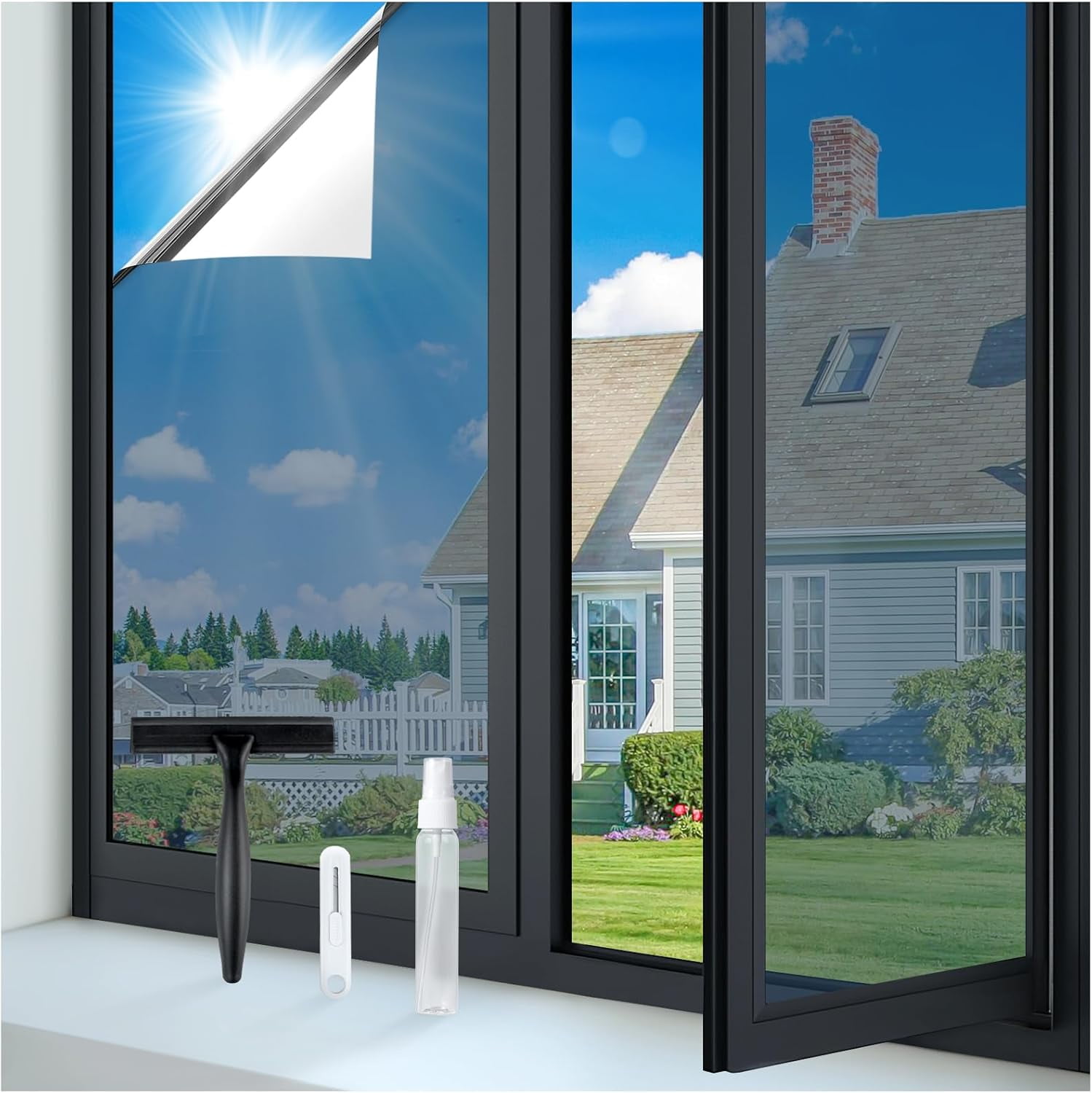 BICIDO-One Way Window Privacy Film Tint with 3 Tools for Home, Sun Heat ...