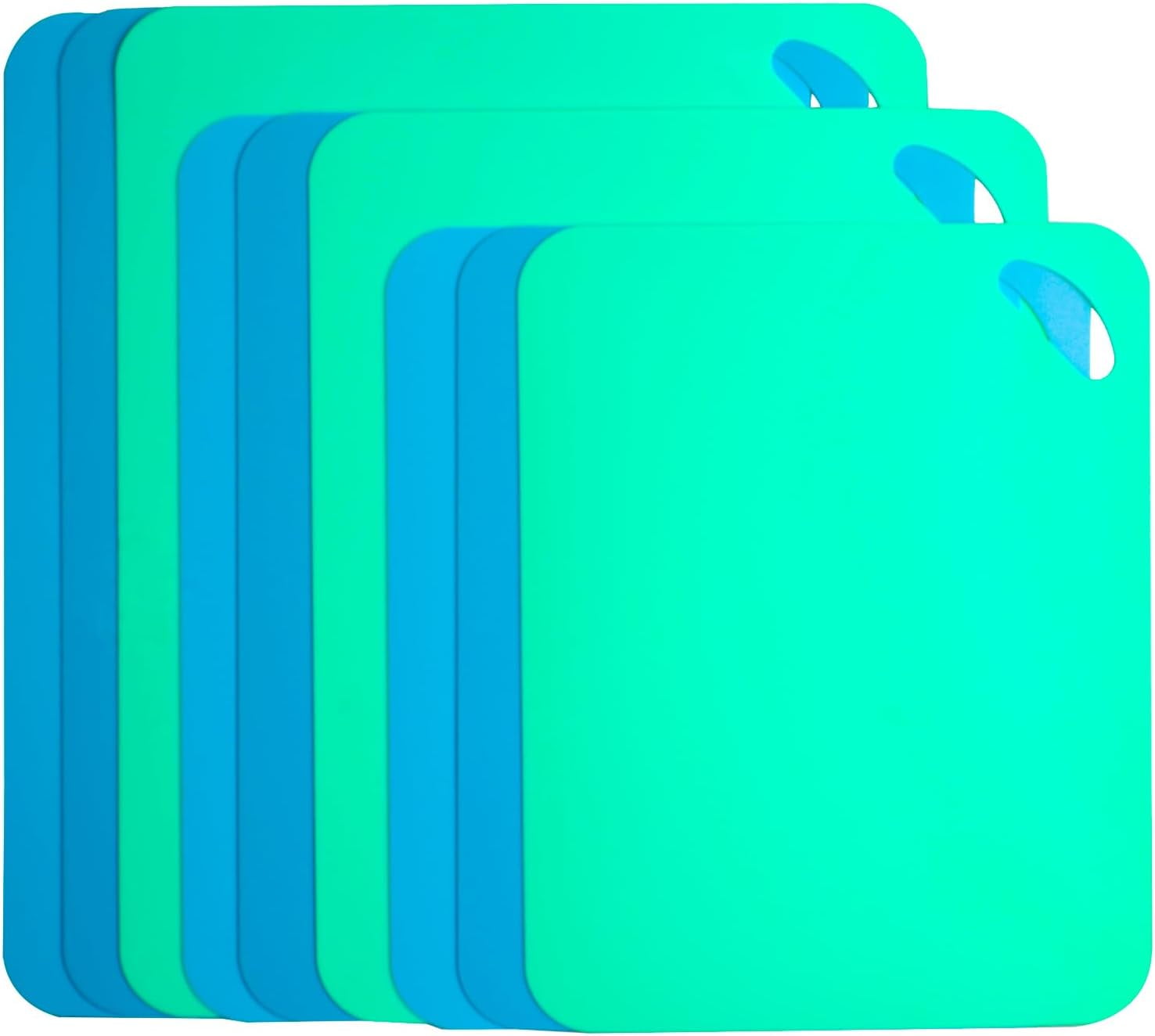 BICIDO-Plastic Flexible Cutting Mats for Kitchen, Color Coded Chopping ...