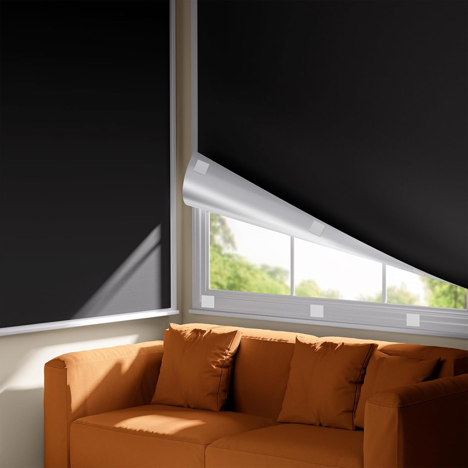 BICIDO-Portable Blackout Curtains for Bedroom 72" x 20", 100% Blackout ...