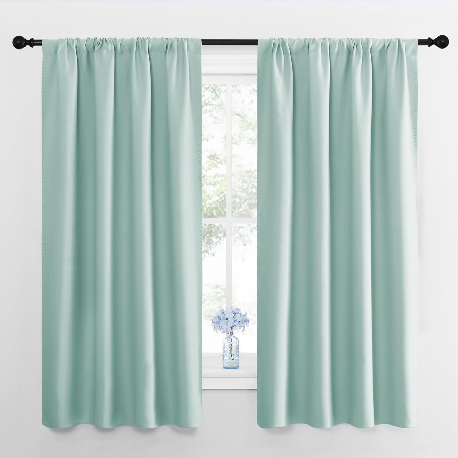 BICIDO-RV Blackout Curtains for Camper Windows, Aqua Blue, 29" Wide by ...