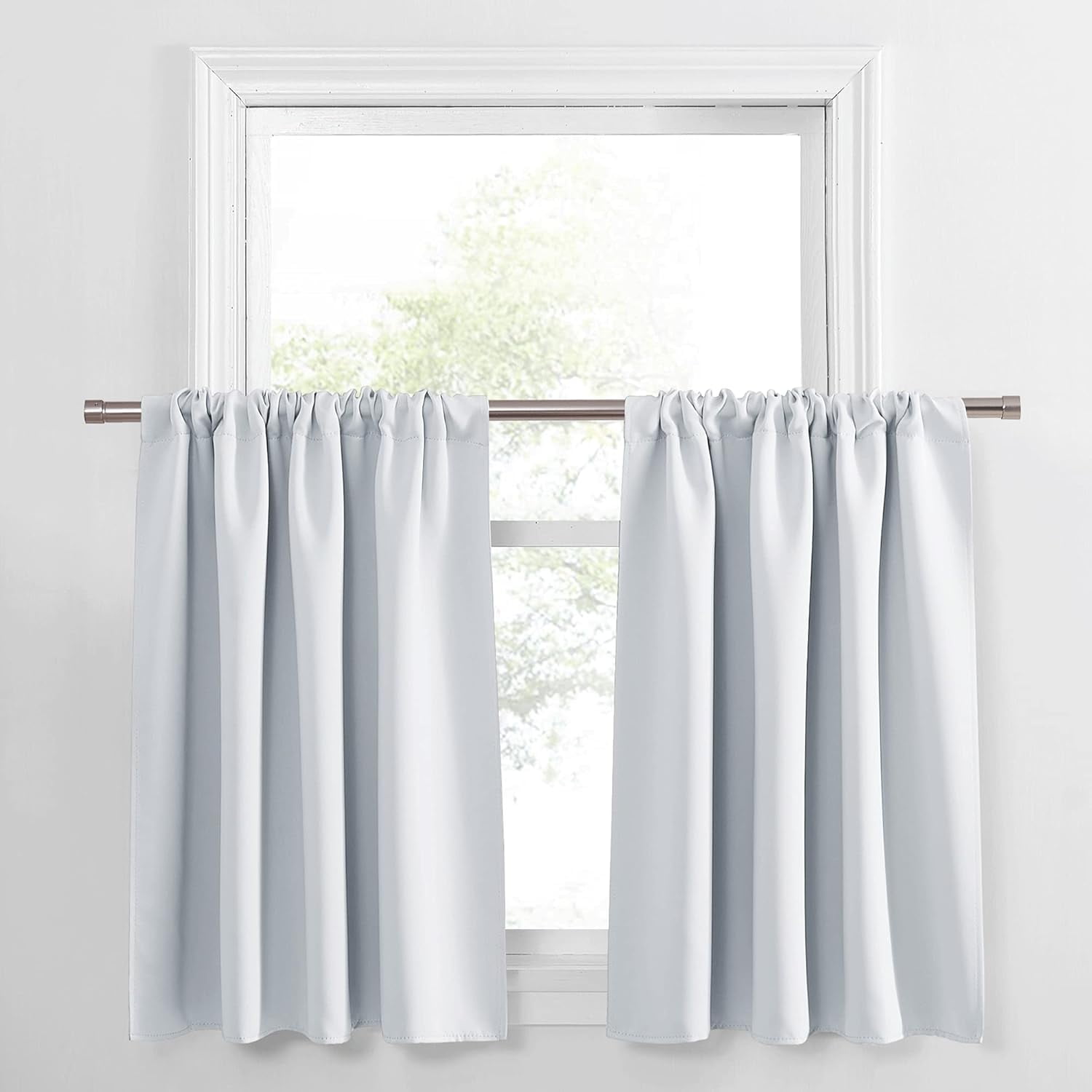 BICIDO-Short Curtains for Small Window - Rod Pocket Curtain Panels ...