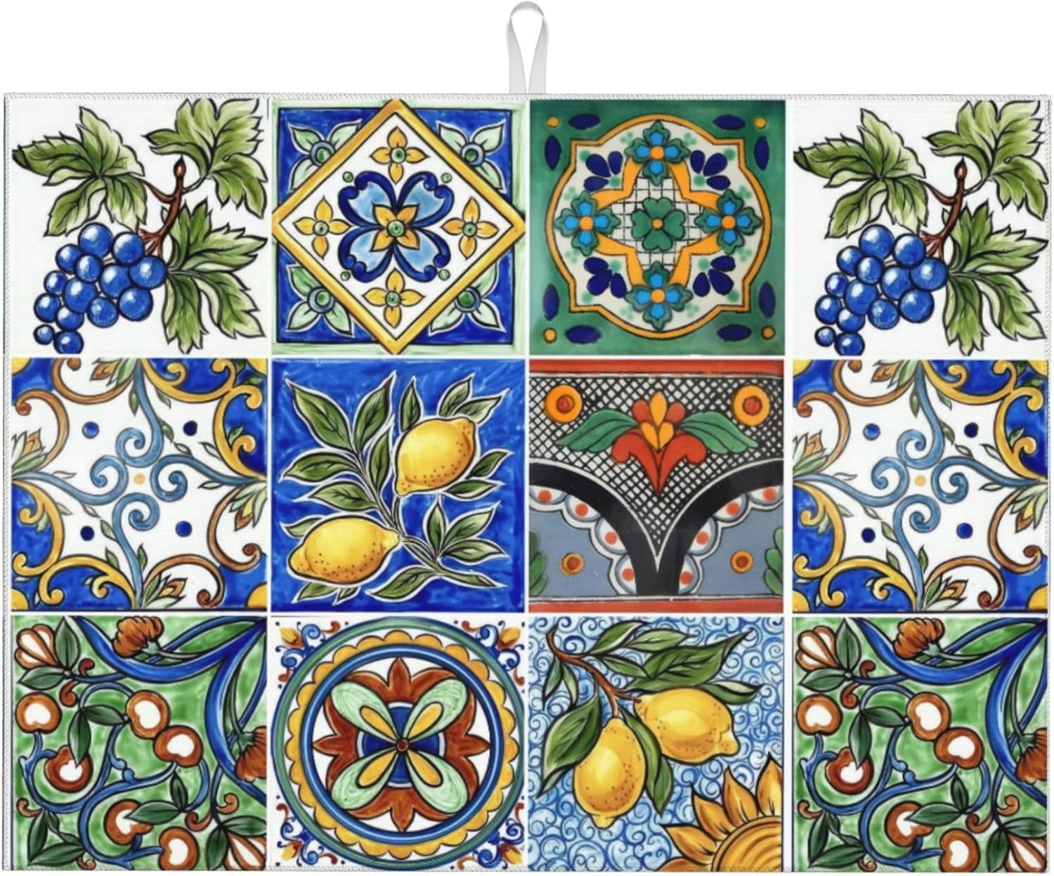 BICIDO-Talavera Mexican Tiles Dish Drying Mats for Kitchen Counter ...