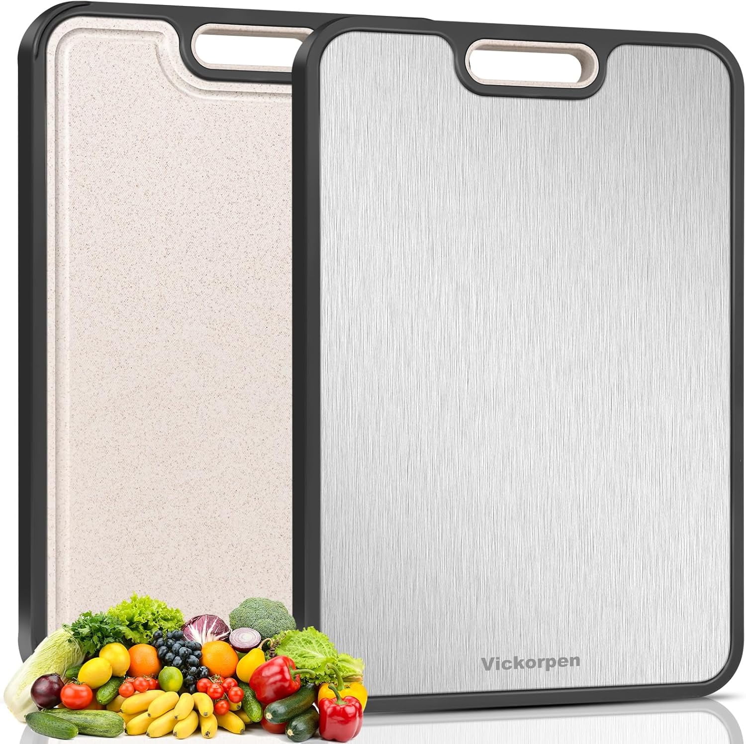 BICIDO-Titanium Cutting Board for Kitchen, Double Sided Food Grade ...