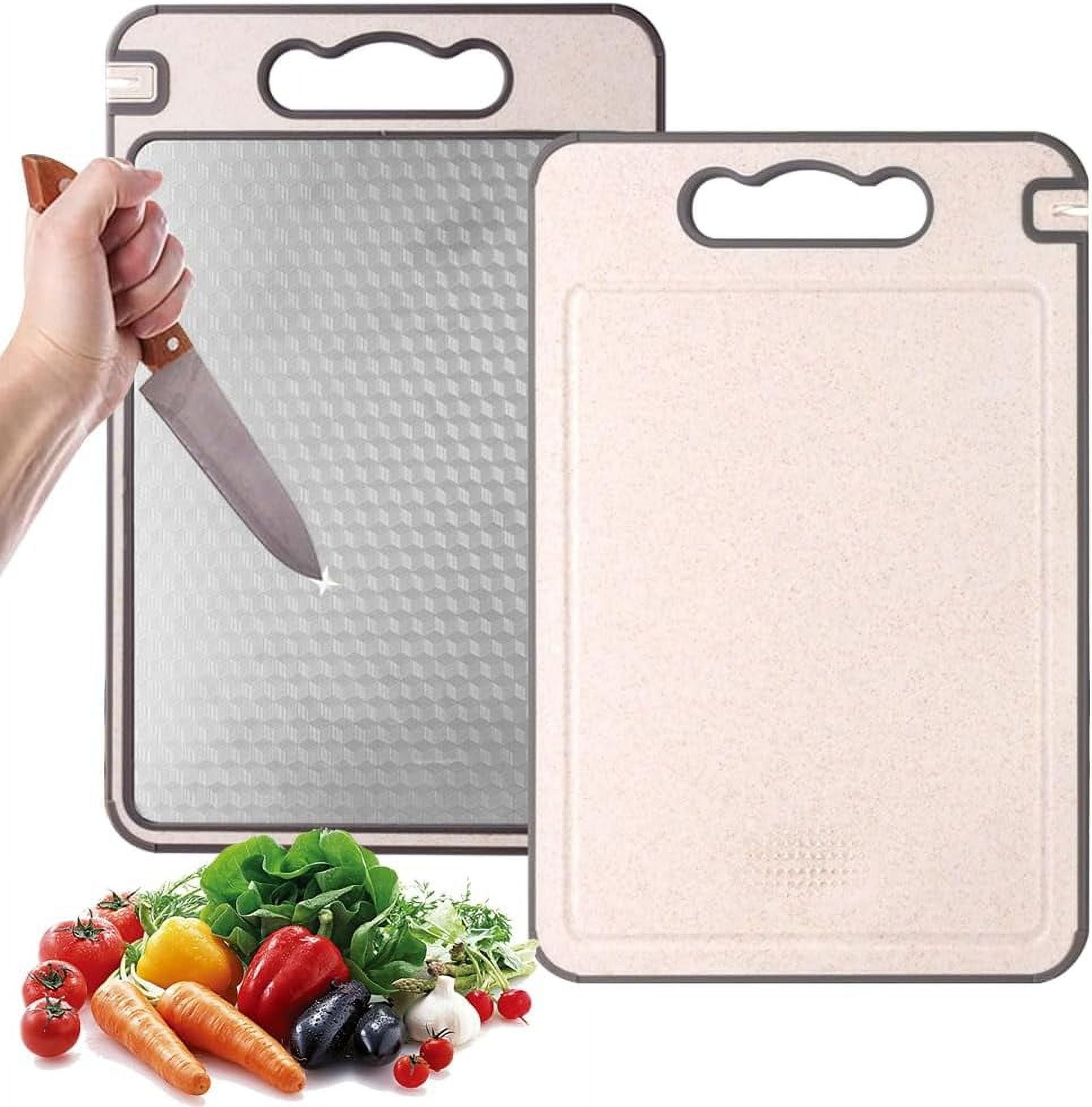 BICIDO-Titanium Cutting Board for Kitchen, Stainless Steel Cutting Board, Upgrade Double Sided ...
