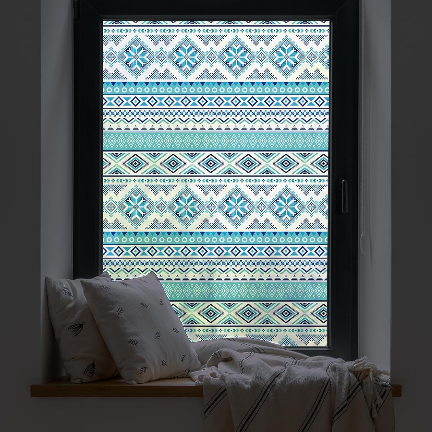 BICIDO-Tribal Style Stained Glass Window Film with Installation Tools ...