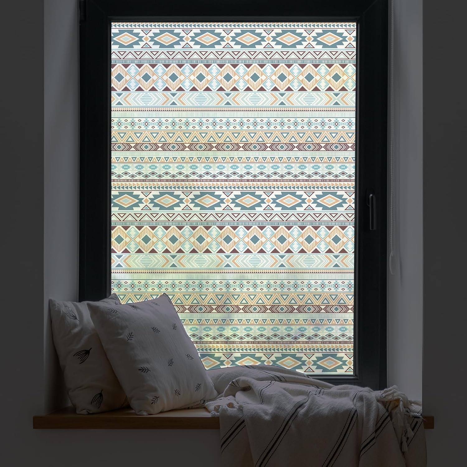 BICIDO-Tribal Style Stained Glass Window Film with Installation Tools ...