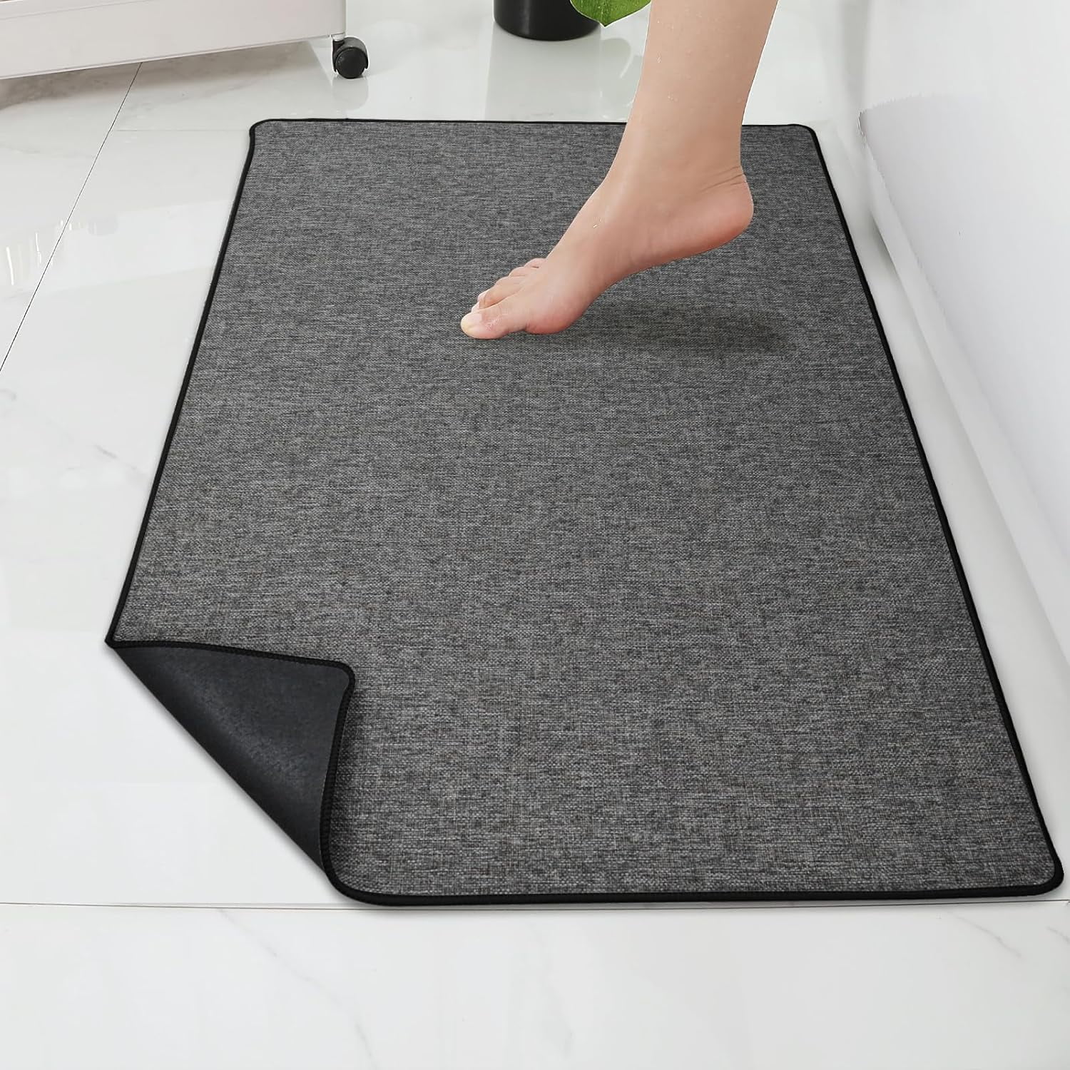 BICIDO-Ultra Thin Bath Mat & Rug 24"x 35", Rubber Backed Non-Slip ...