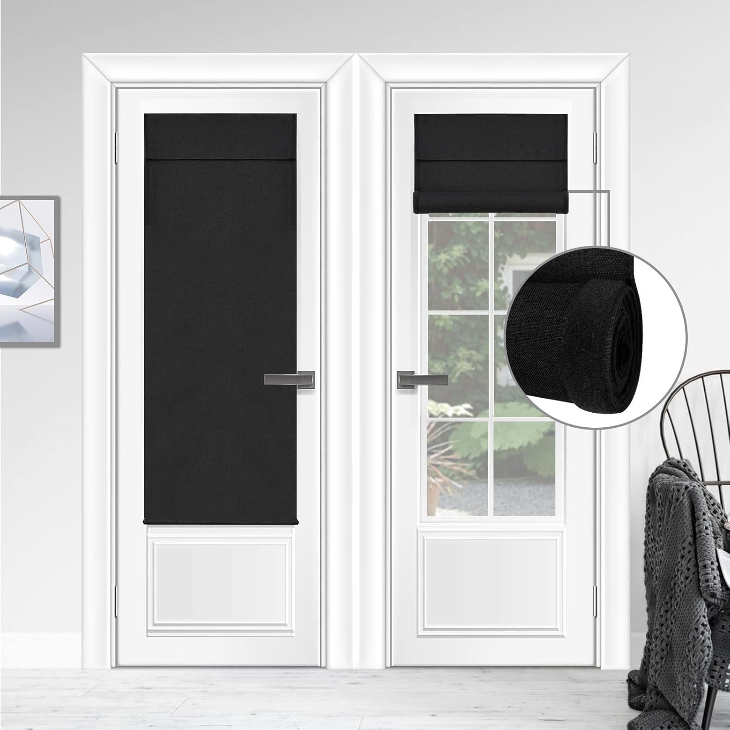 BICIDO-WDFour Cordless Blackout Door Curtains, Triple Layers 100% Light ...