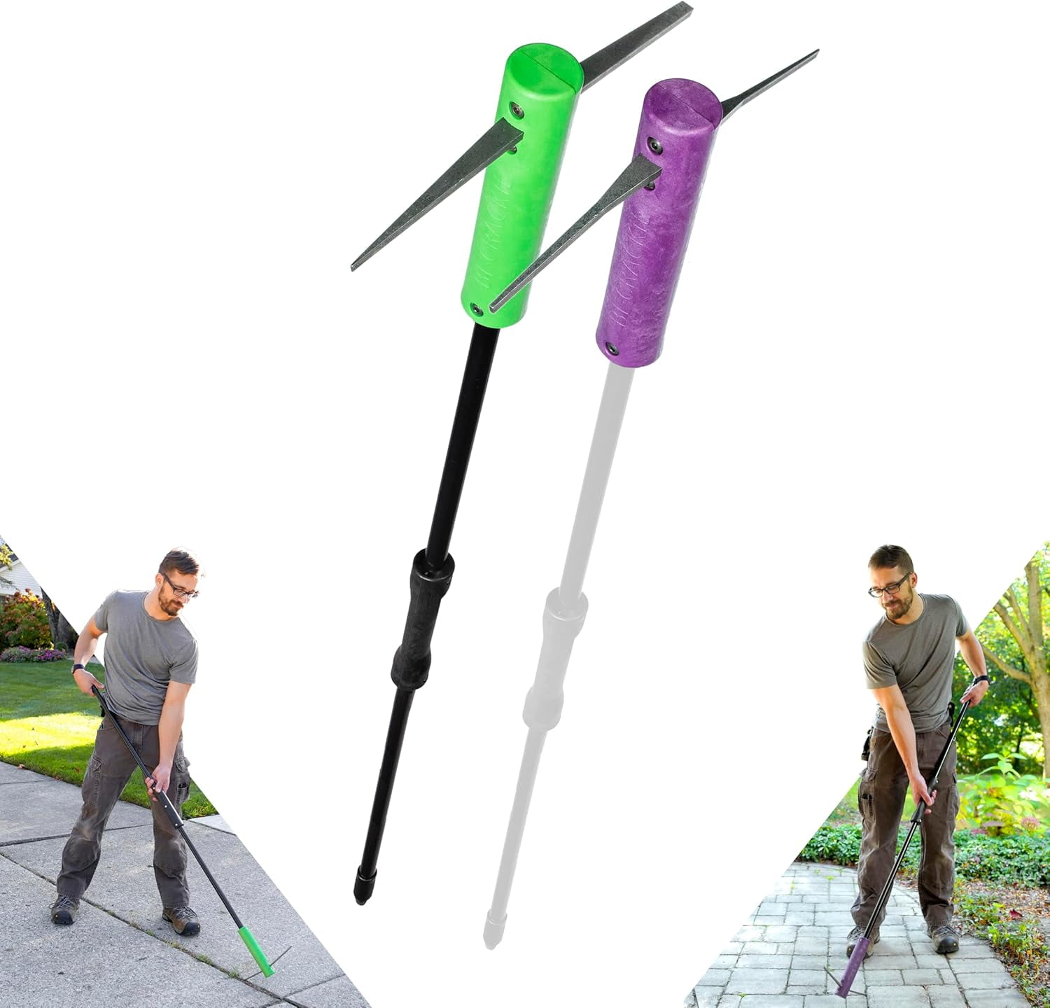 BICRACKIE Stand-Up Crack Weeding Tool with 60" Steel Pole; Steel Blade ...
