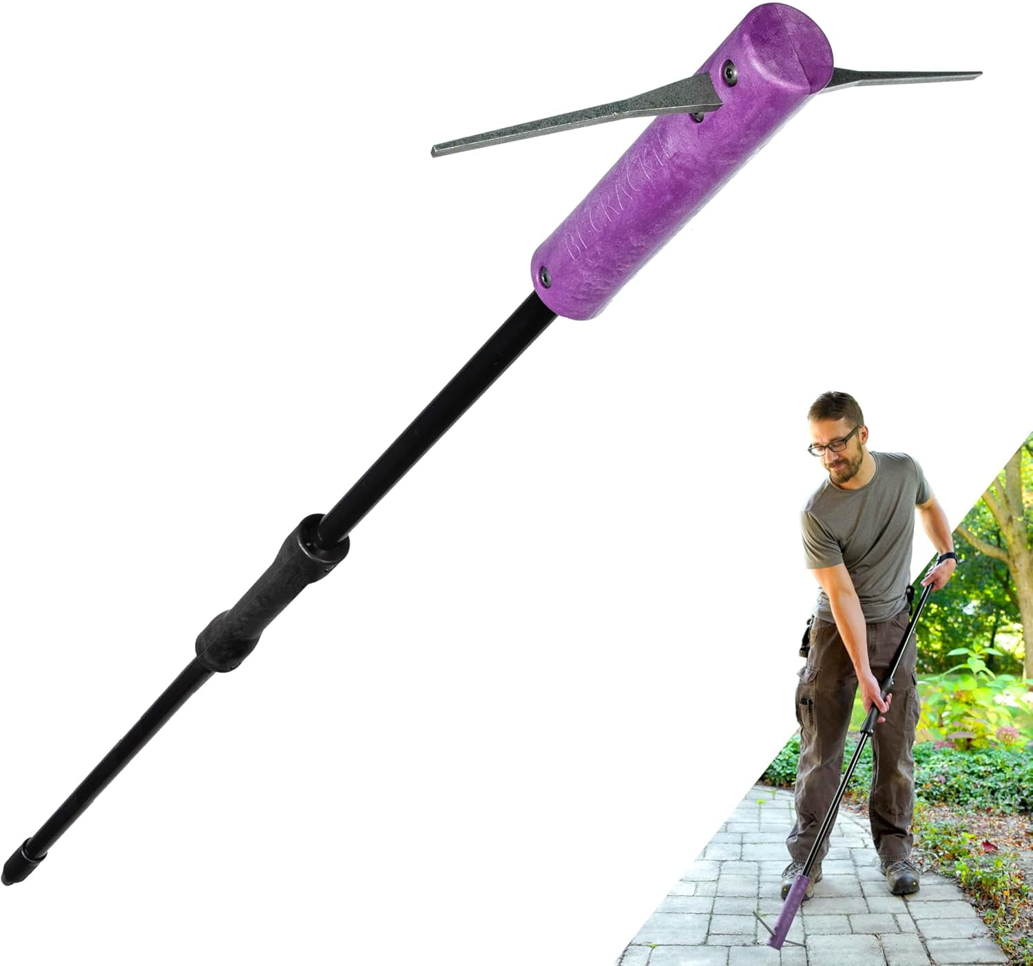 BICRACKIE Stand-Up Paver Crack Weeding Tool with 60" Steel Pole; Steel ...
