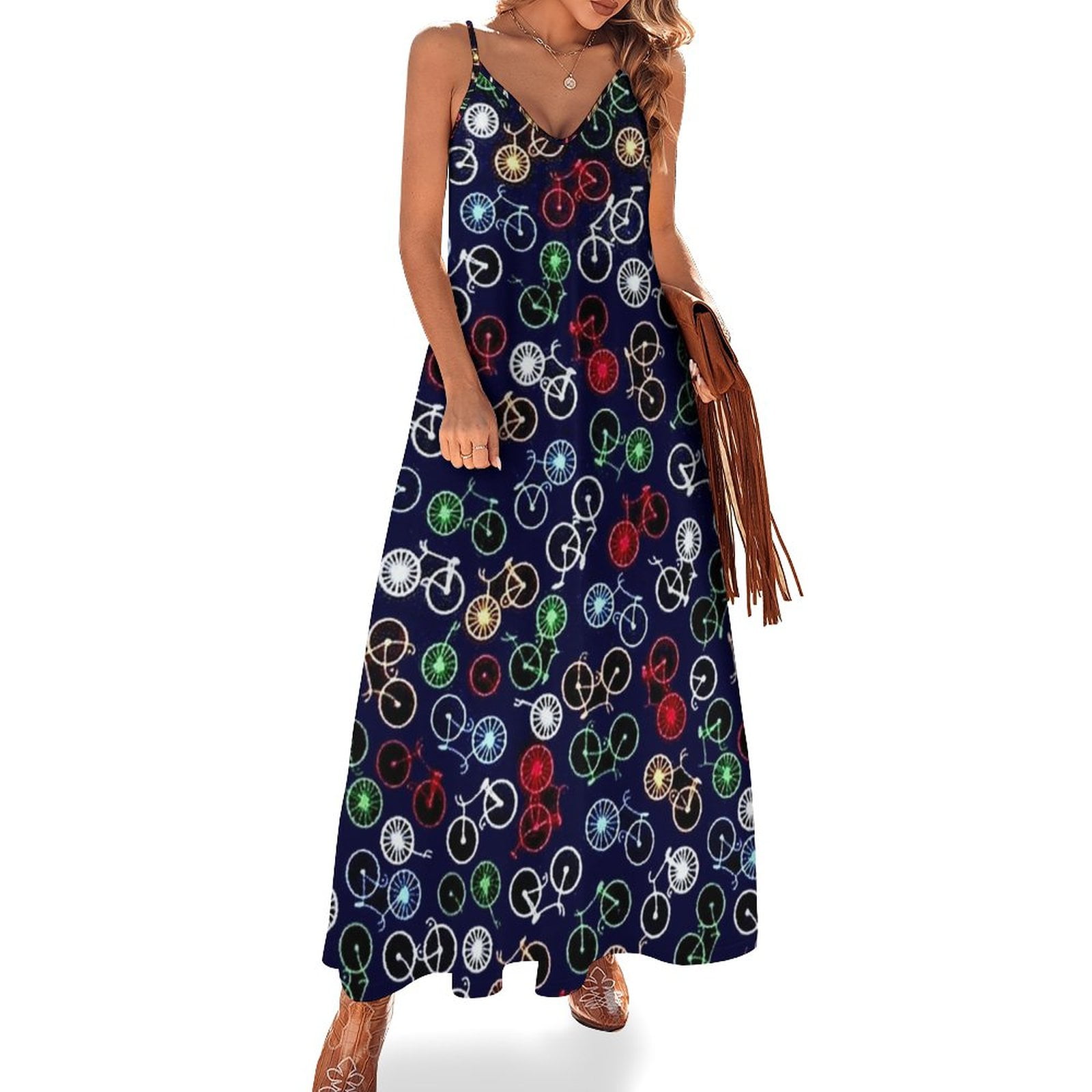 BICYCLES LORE: Vintage Multiple Bike Print Sleeveless Dress women ...