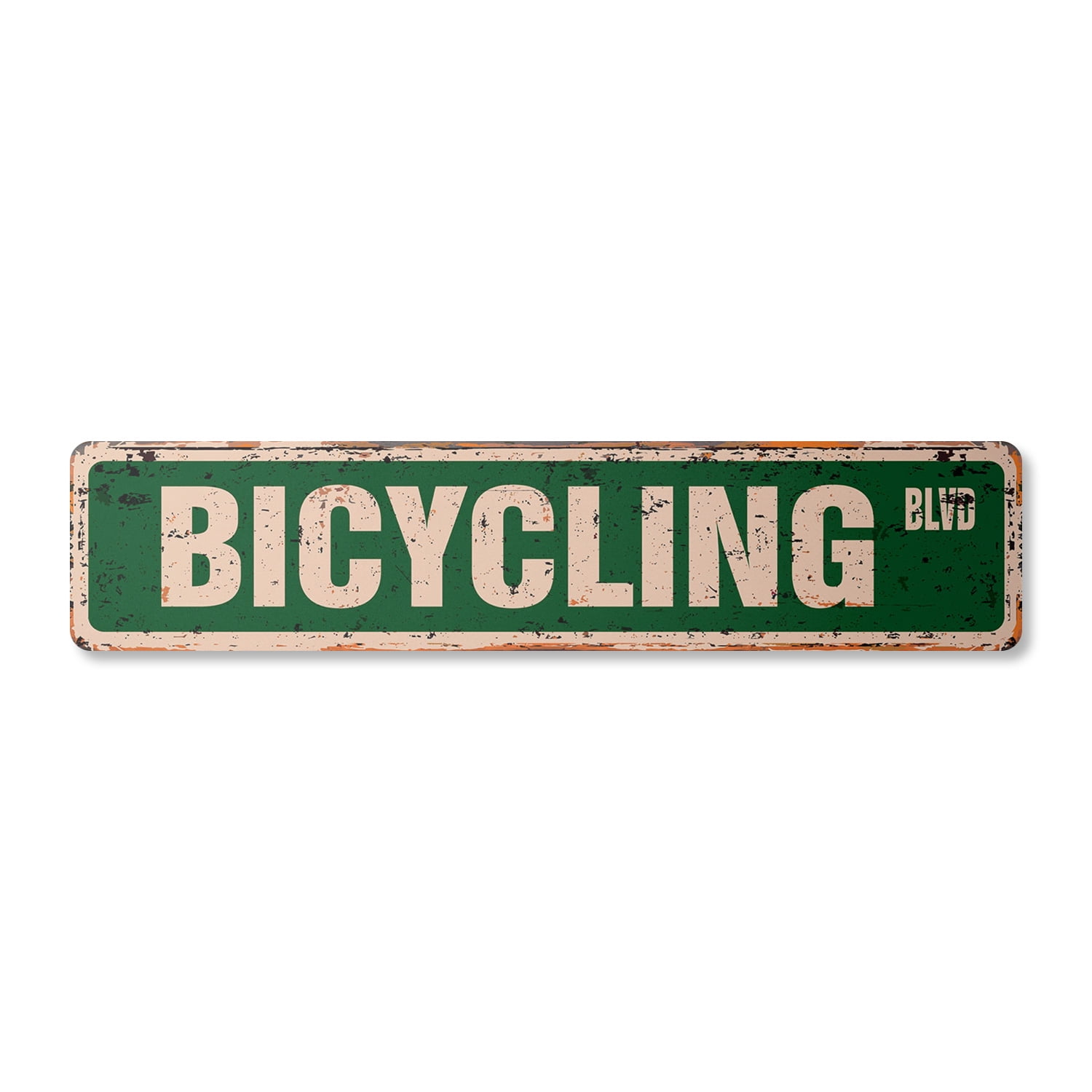 BICYCLING Vintage Plastic Street Sign bike road biking mountain bike | Indoor/Outdoor | 24" Wide ...