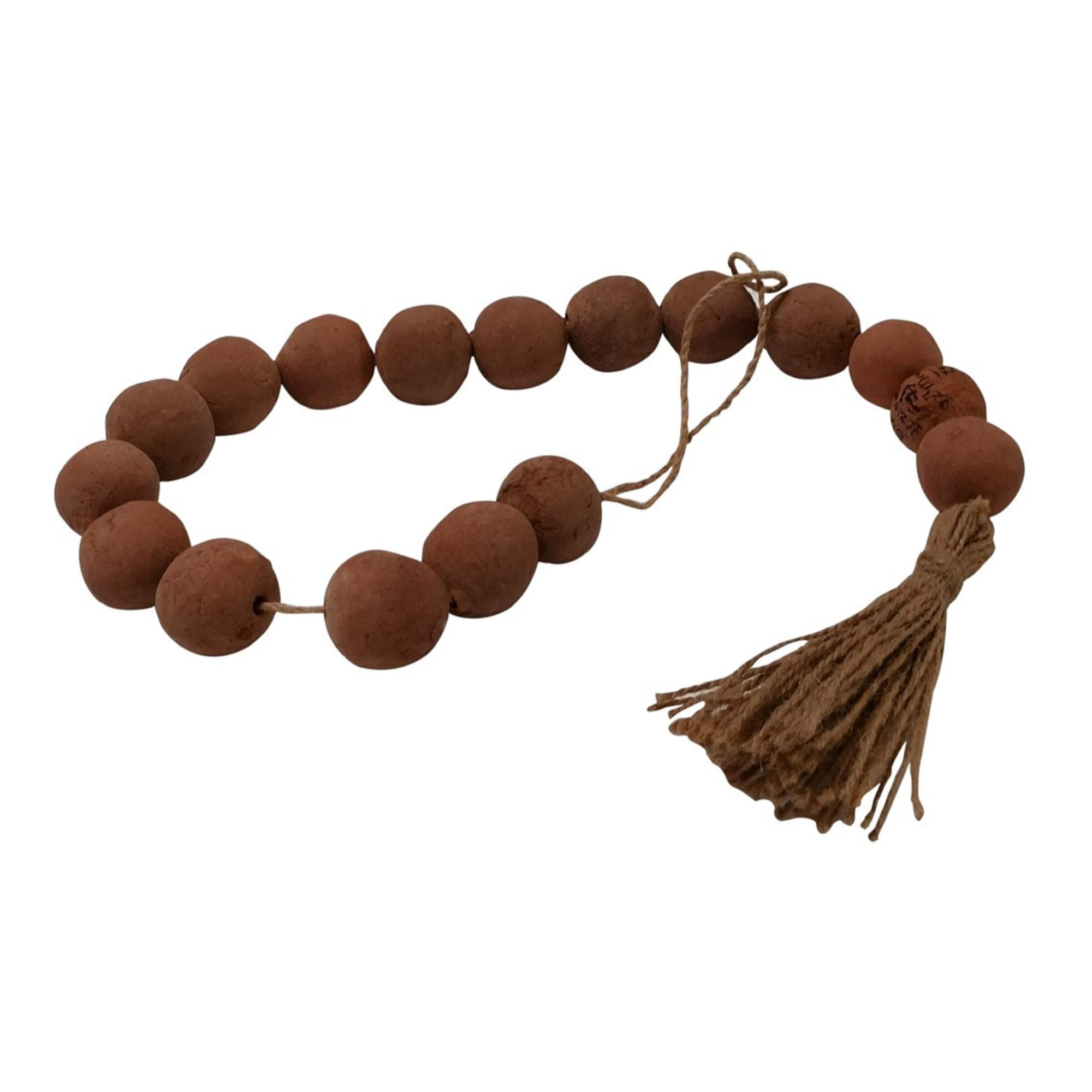 BIDK Home Beaded Terracotta Garland with Tassels - 33" x 1" - Walmart.com