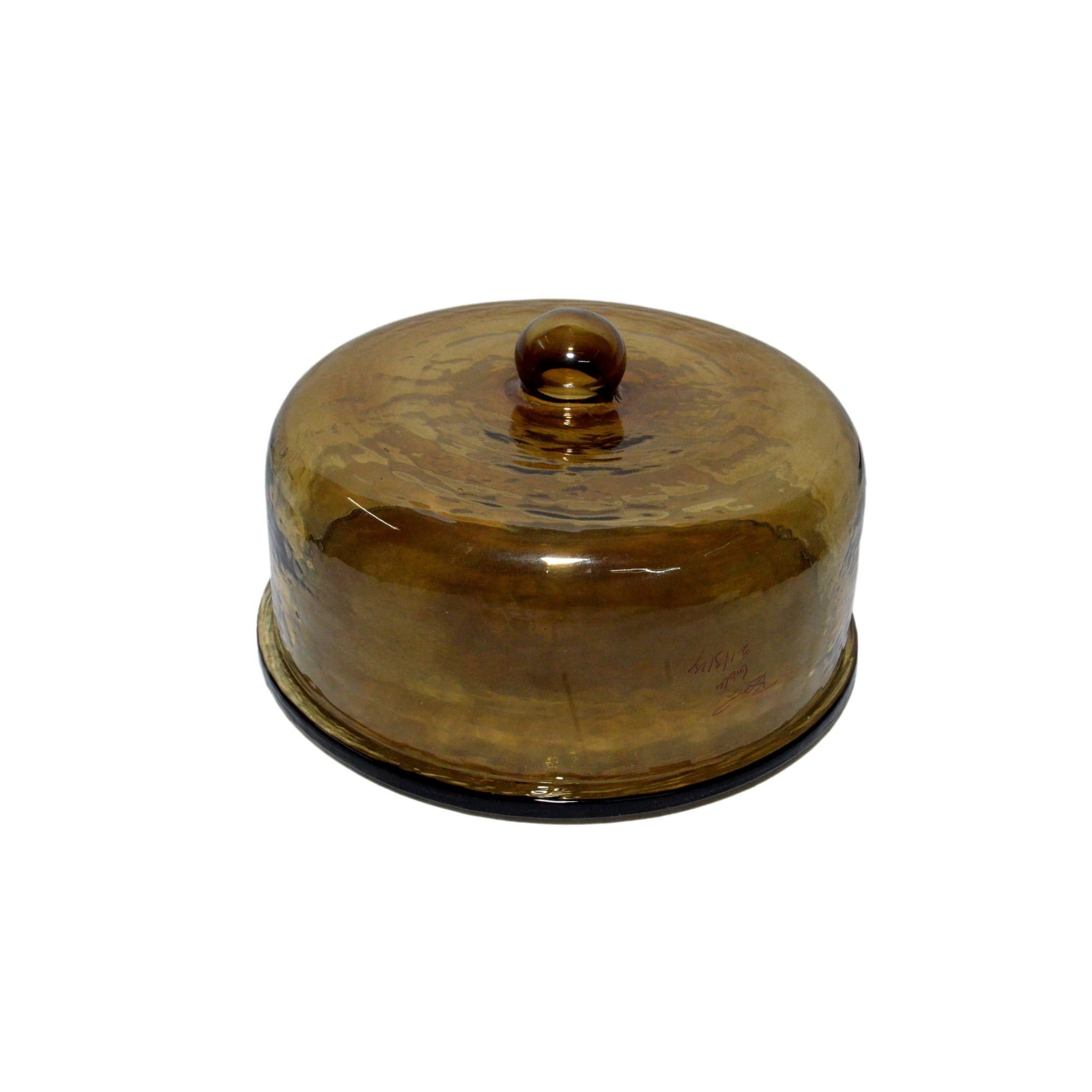 BIDK Home Cake Display Plate with Recycled Glass Dome - 11.25" - Olive ...