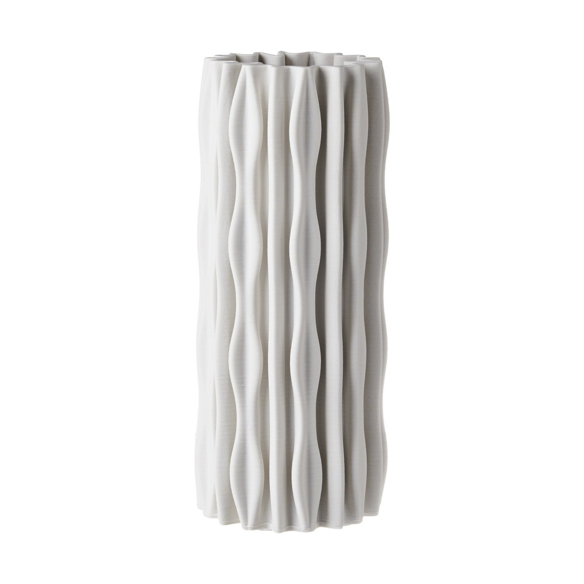 BIDK Home Ceramic Ribbed Cylindrical Vase - 13" - Walmart.com