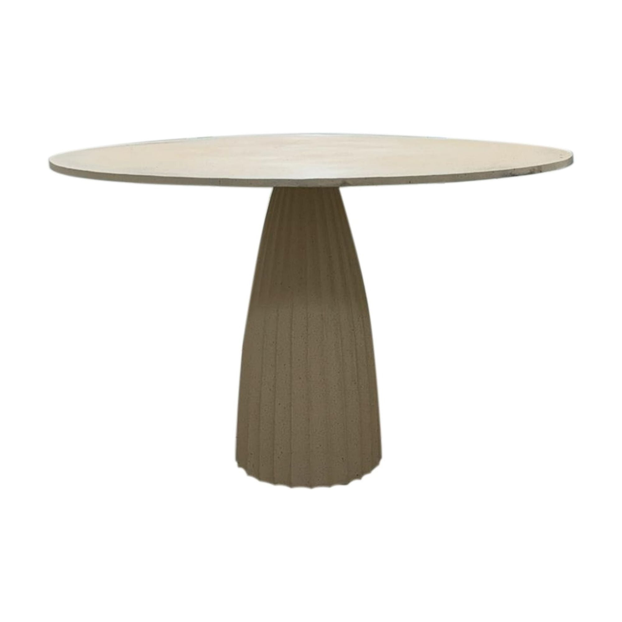 BIDK Home Chiseled Base Dining Table with Round Top - 47.25" - Beige ...