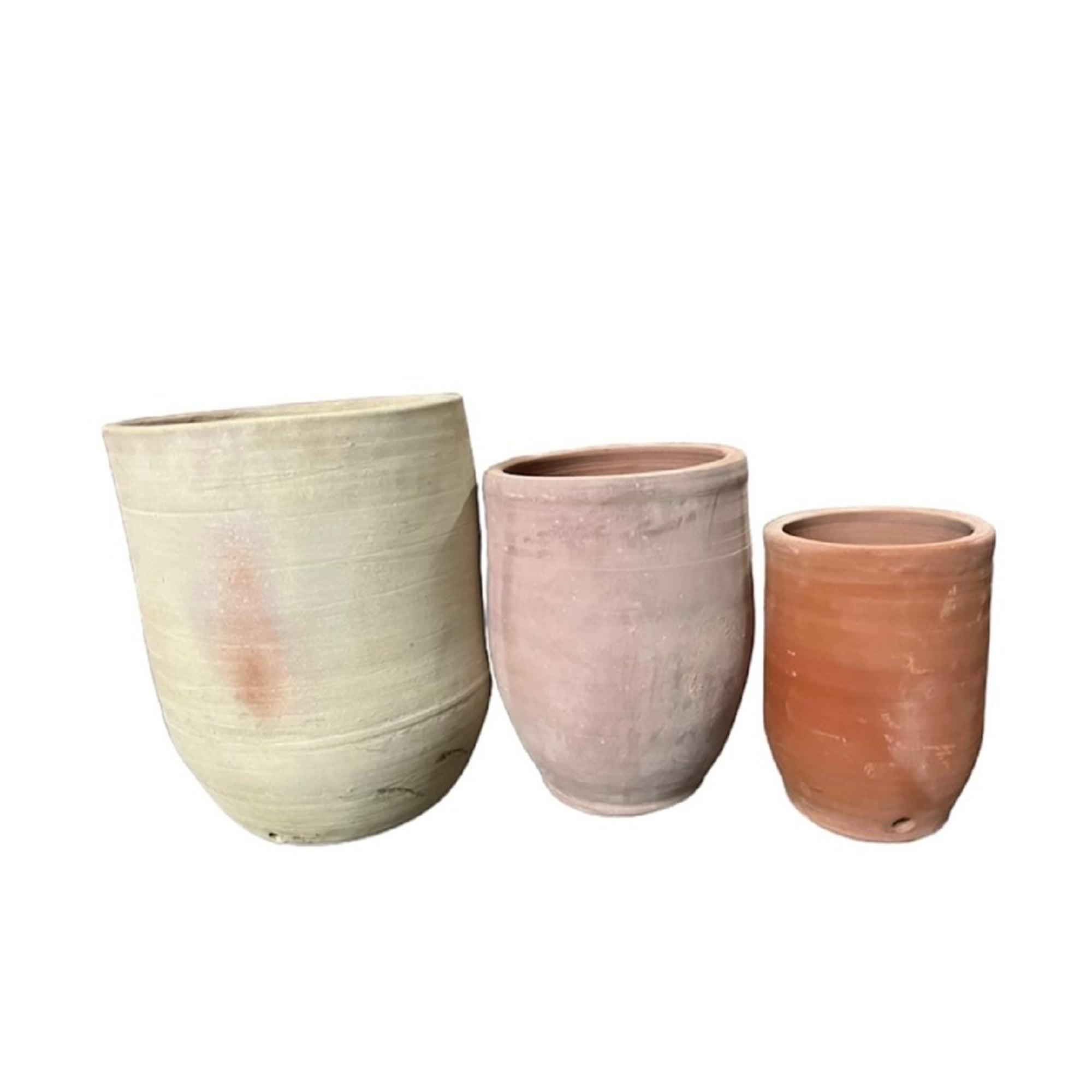 BIDK Home Decorative Terracotta Round Standing Vase - 23.5" - Set of 3 ...