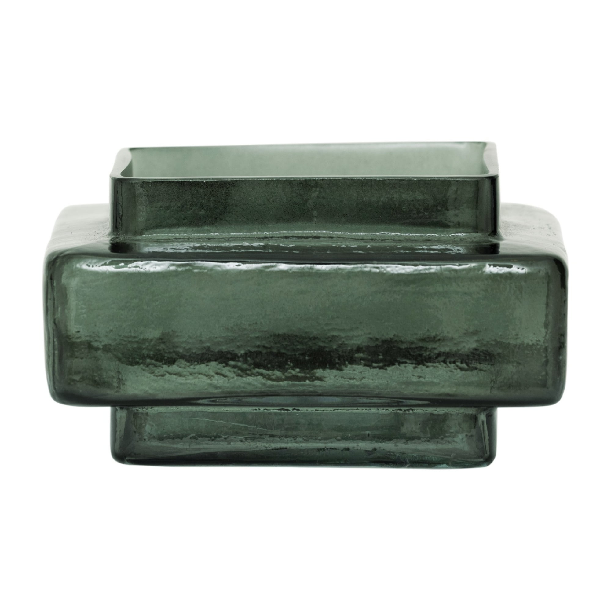 BIDK Home Extra Large Hammered Glass Tealight Holder - 4.5" - Green ...