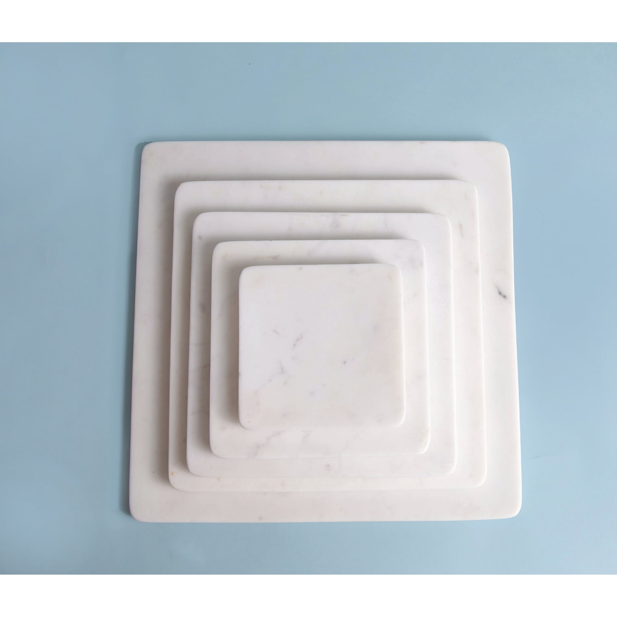 BIDK Home Extra Small Marble Square Serving Platter - 6" - White ...