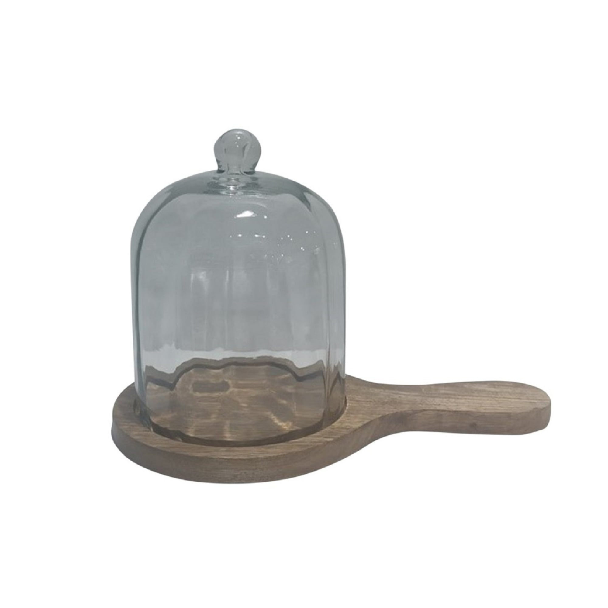BIDK Home Glass Cake Cover with Serving Board - 11" - Brown and Clear ...