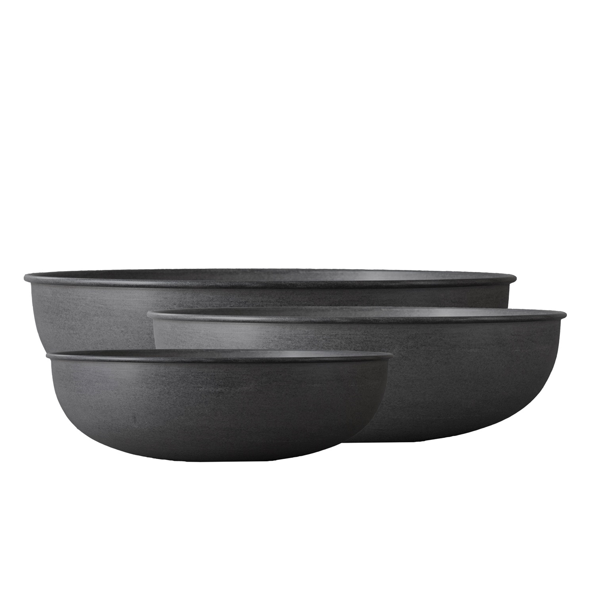 BIDK Home Glazed Flower Pots - 19.5" - Black - Set of 3 - Walmart.com