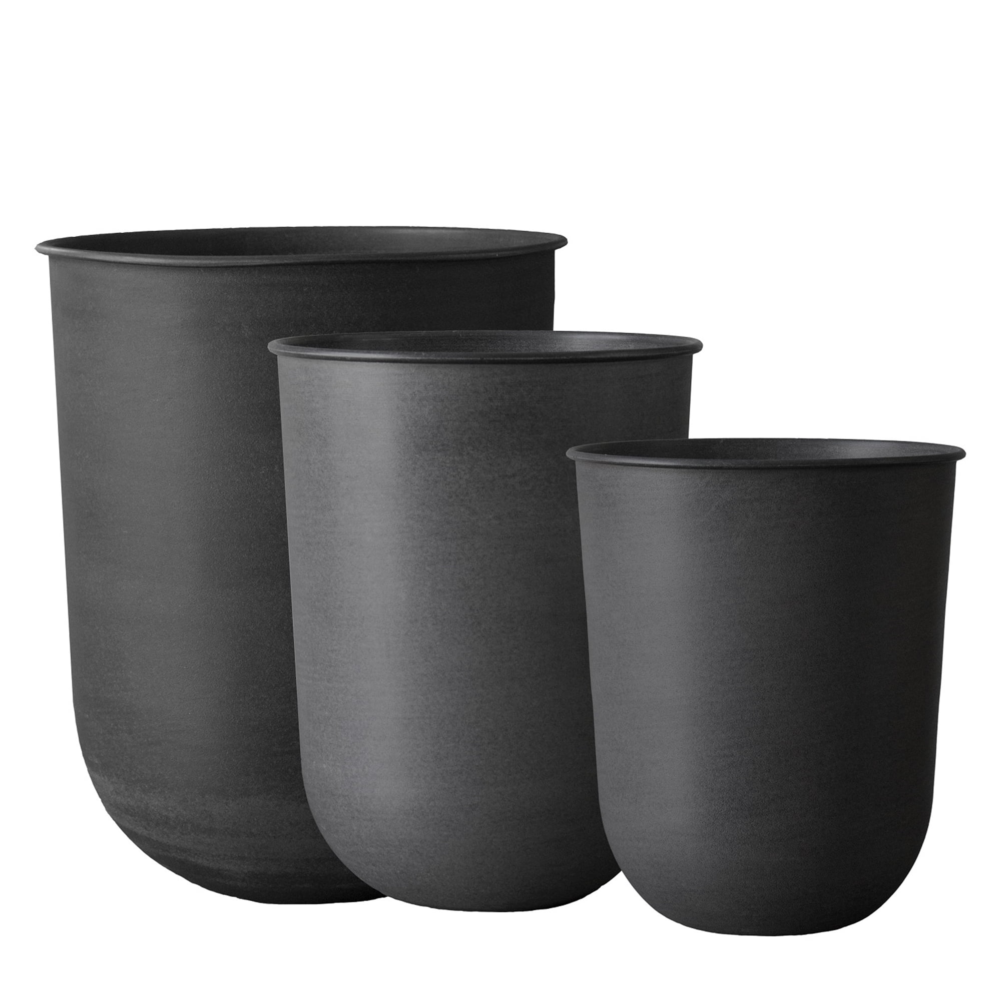 BIDK Home Glazed Planter Pots - 19.5" - Black - Set of 3 - Walmart.com