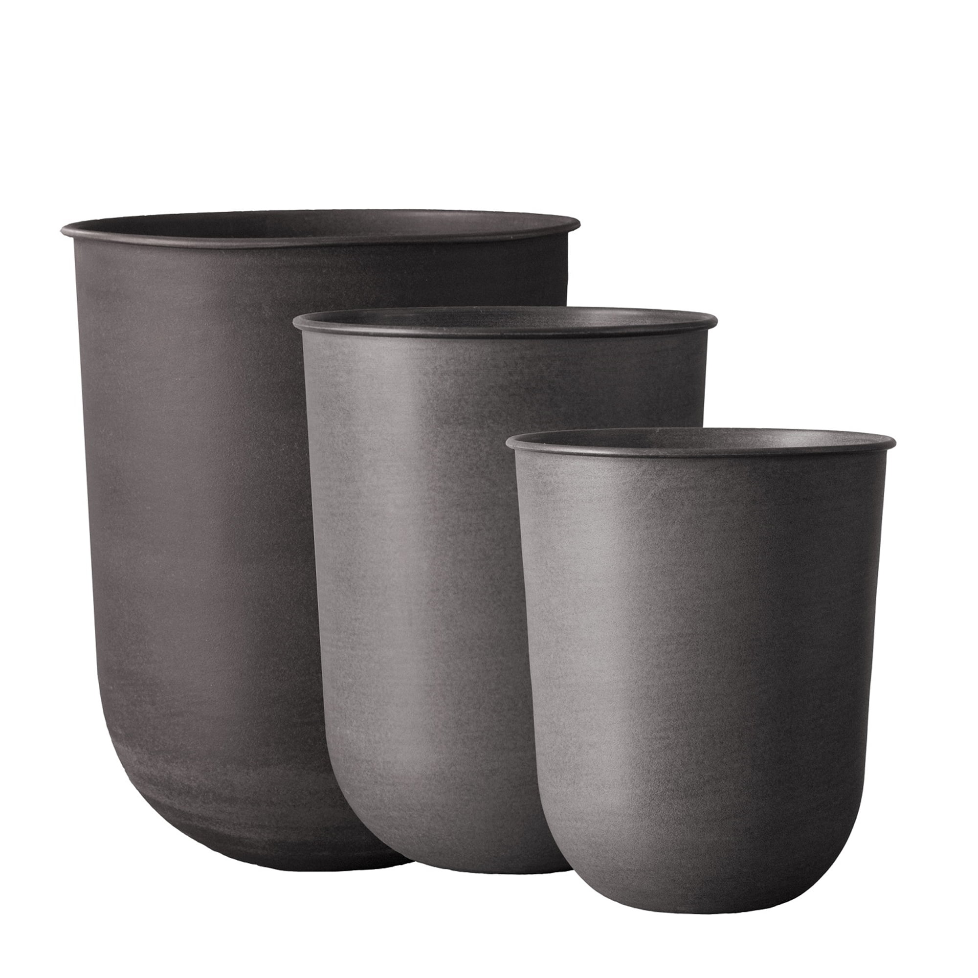 BIDK Home Glazed Planter Pots - 19.5" - Brown - Set of 3 - Walmart.com