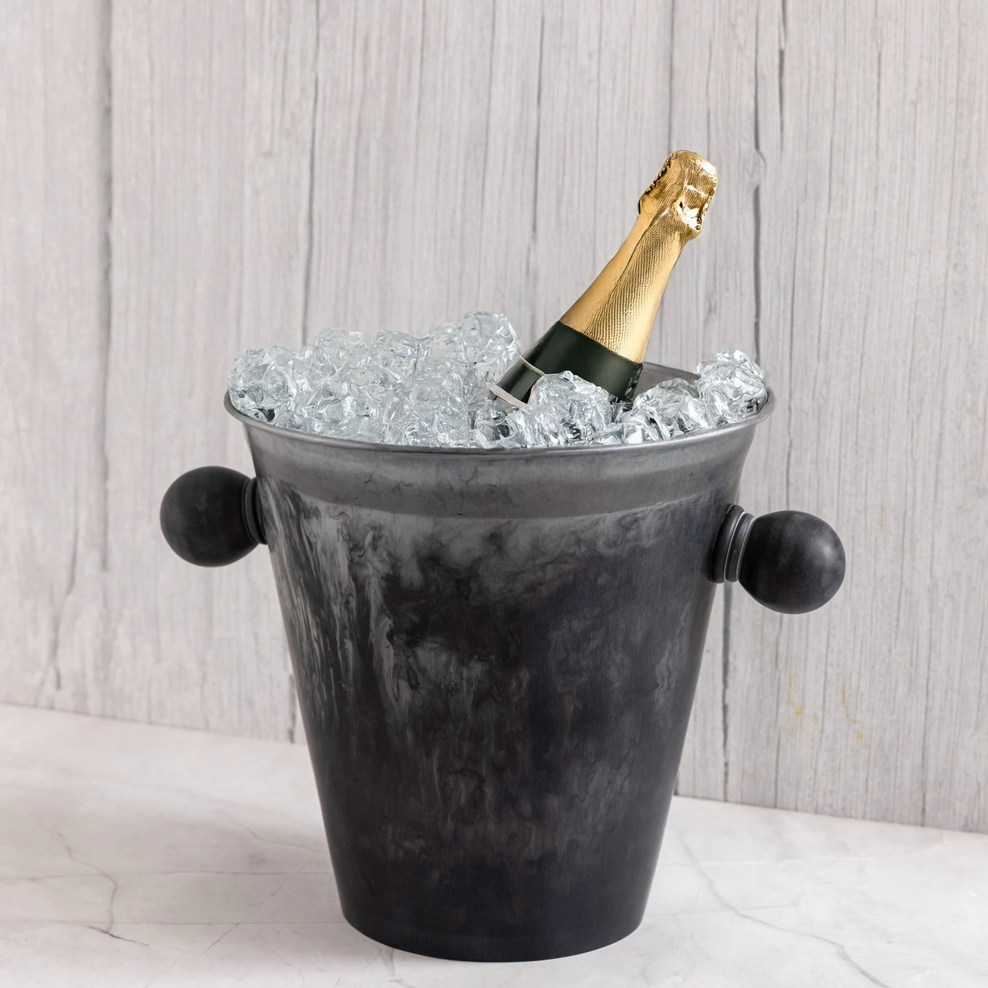 BIDK Home Matte finished Ice Bucket with Handles - 14" - Black ...