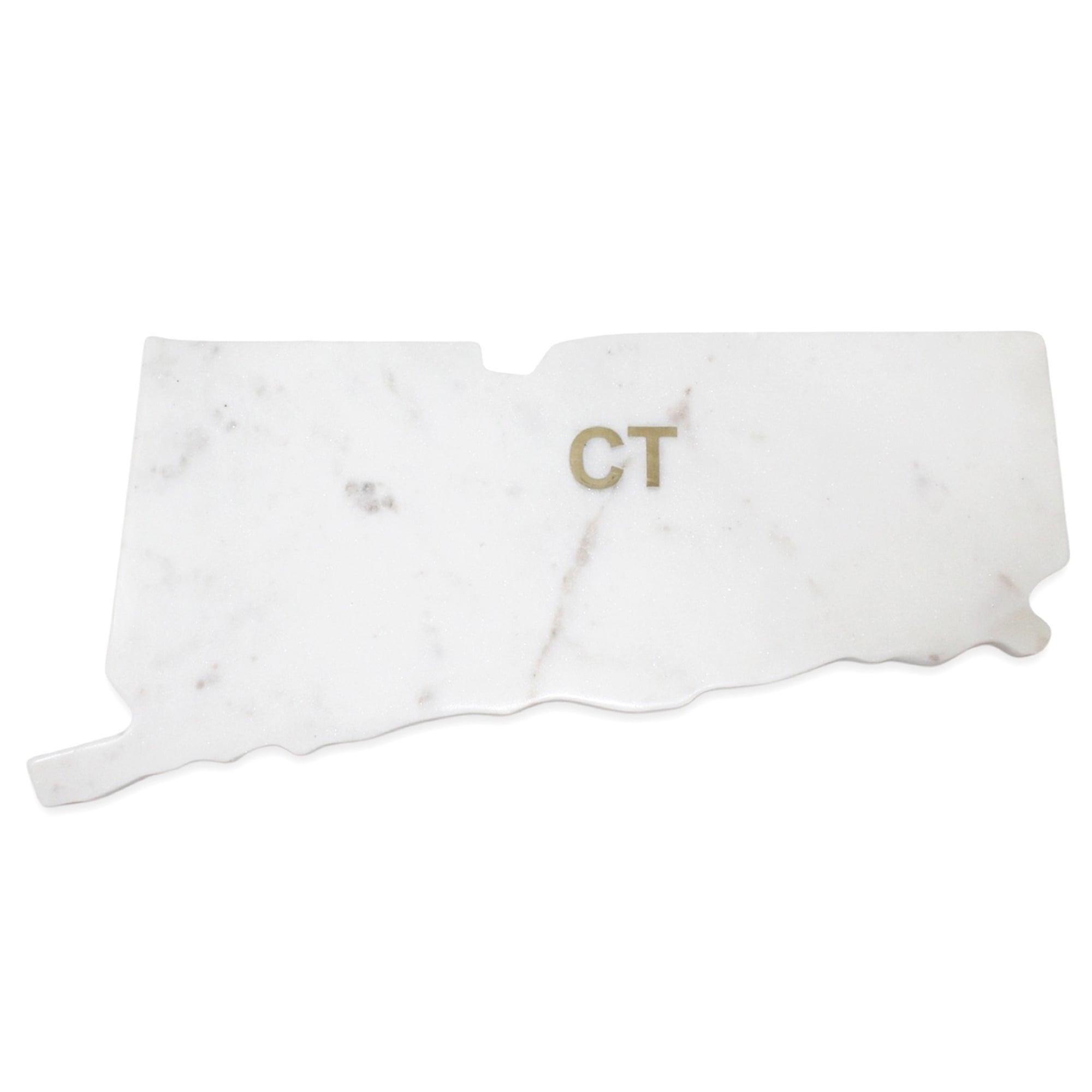 BIDK Home Polished Marble "Connecticut" Cutting Board - 16.25" - White ...