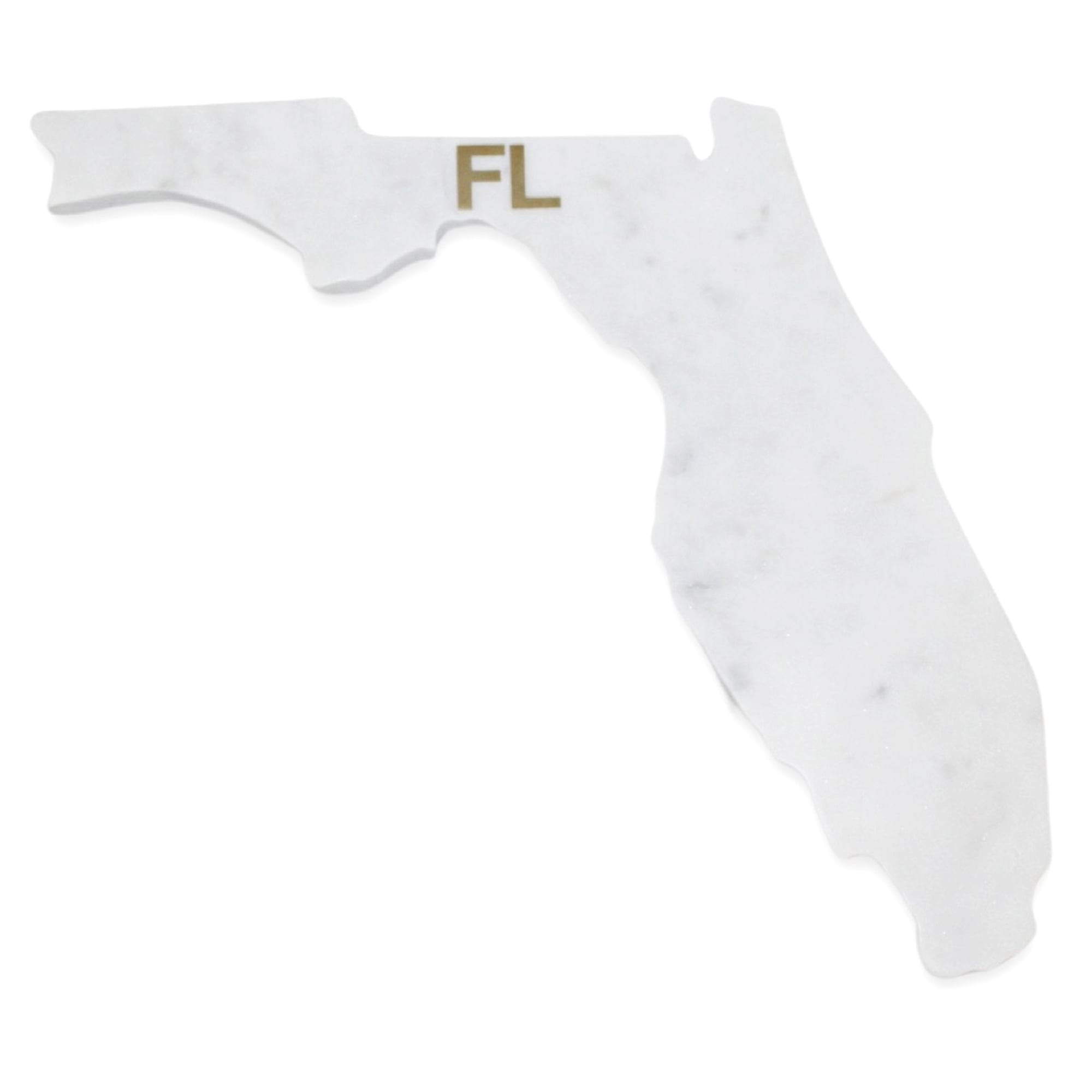 BIDK Home Polished Marble Florida Shaped Cutting Board - 13.5" - White ...