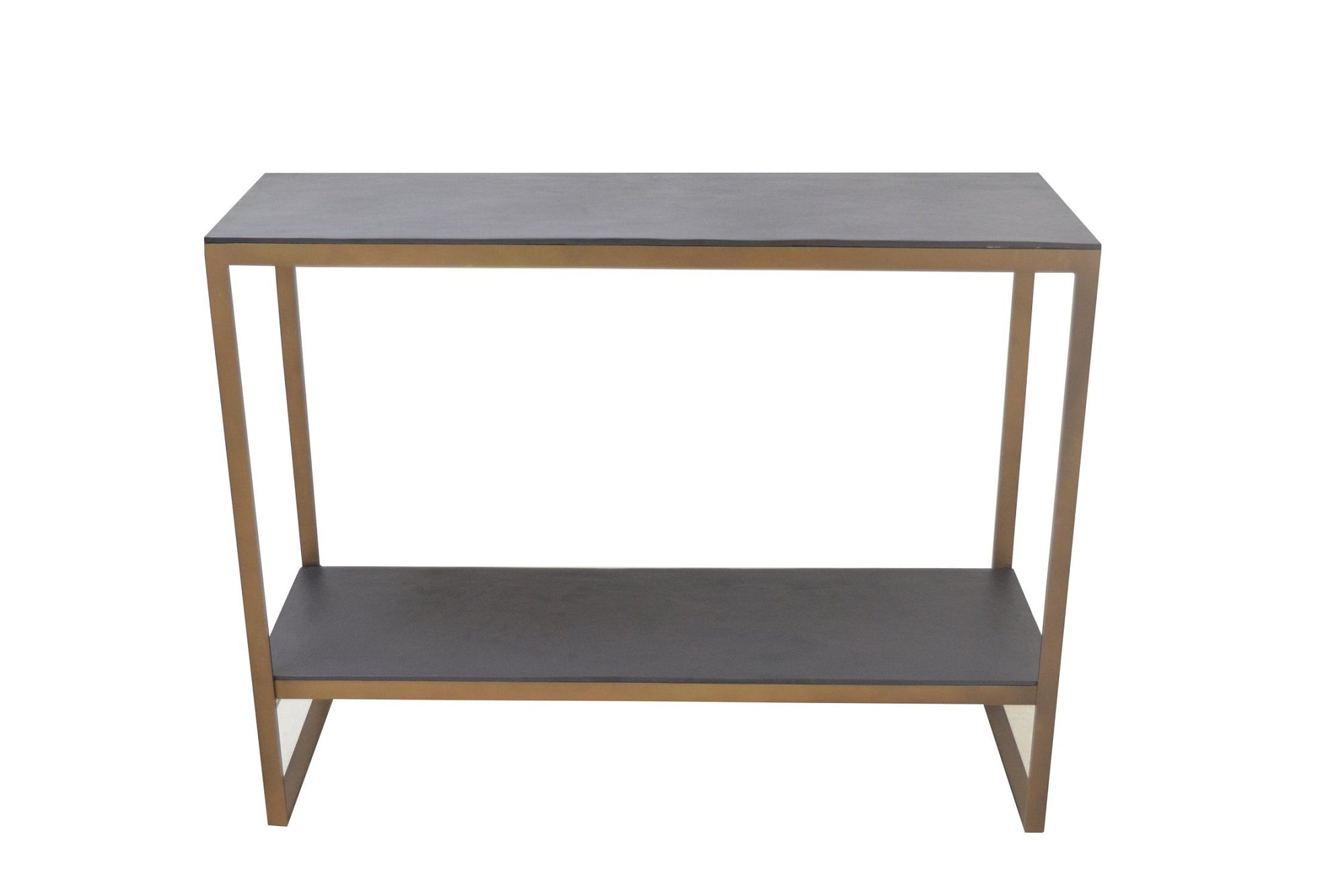 BIDK Home Rectangular Aluminum Console Table with Shelf - 43.5" - Black ...