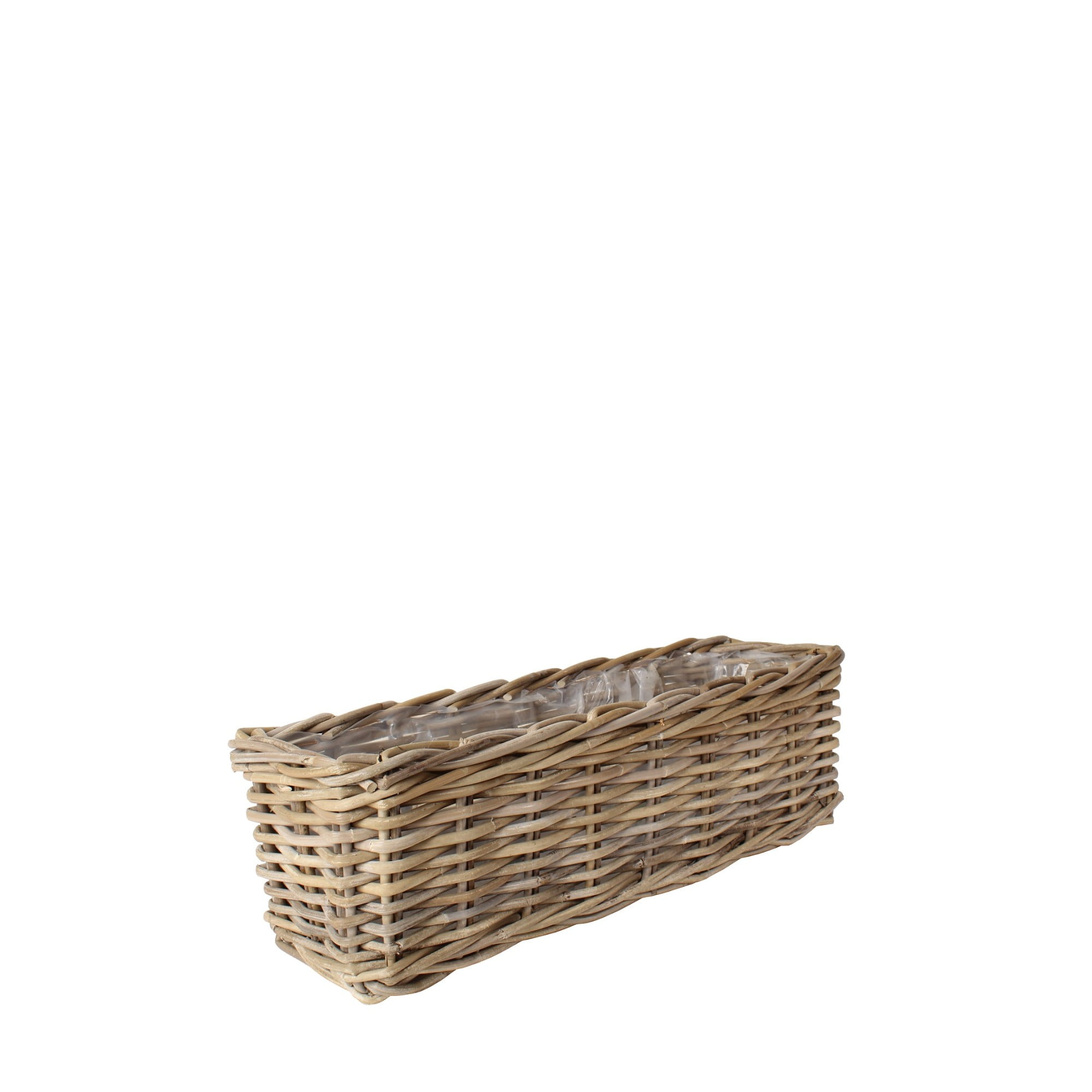 BIDK Home Rectangular Rattan Storage Floral Basket - 22.5" - Brown ...
