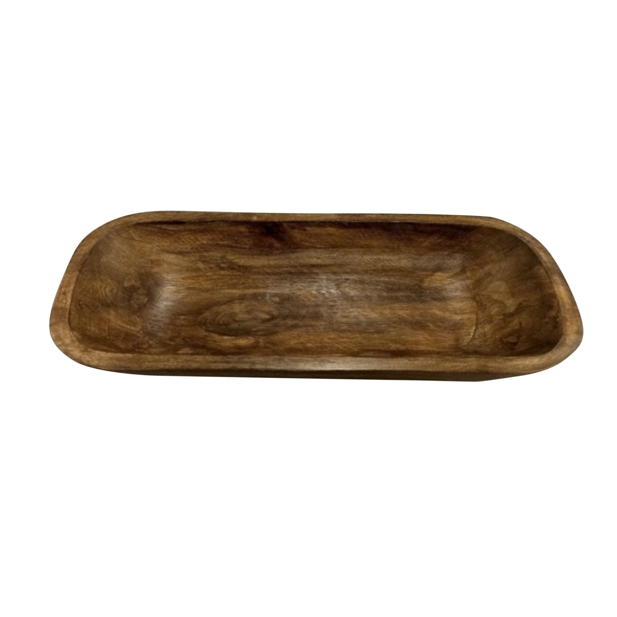 BIDK Home Rectangular Walnut Antique Finish Bowl - 19" - Brown ...
