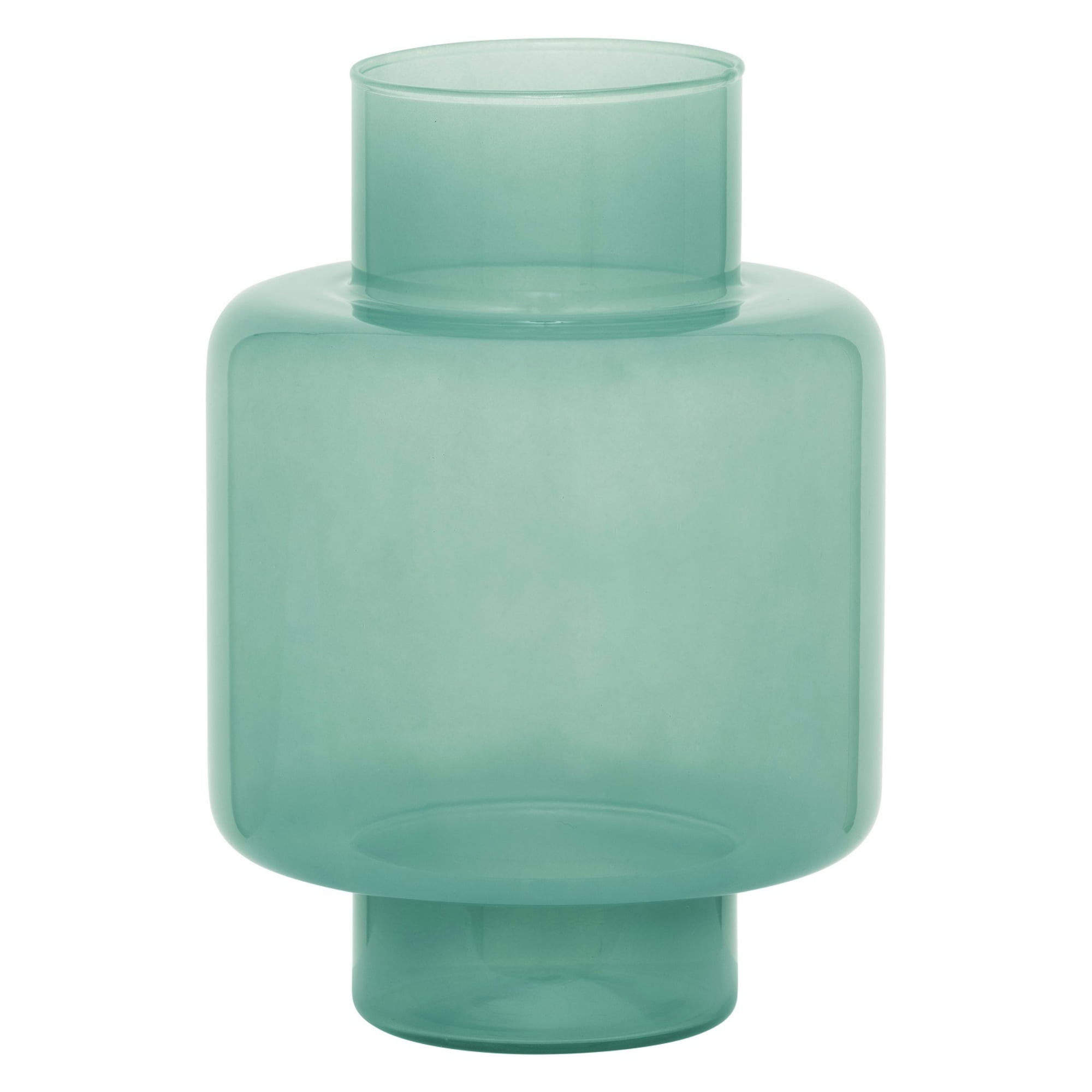 BIDK Home Recycled Glass Floral Standing Vase - 10.5" - Teal Green ...