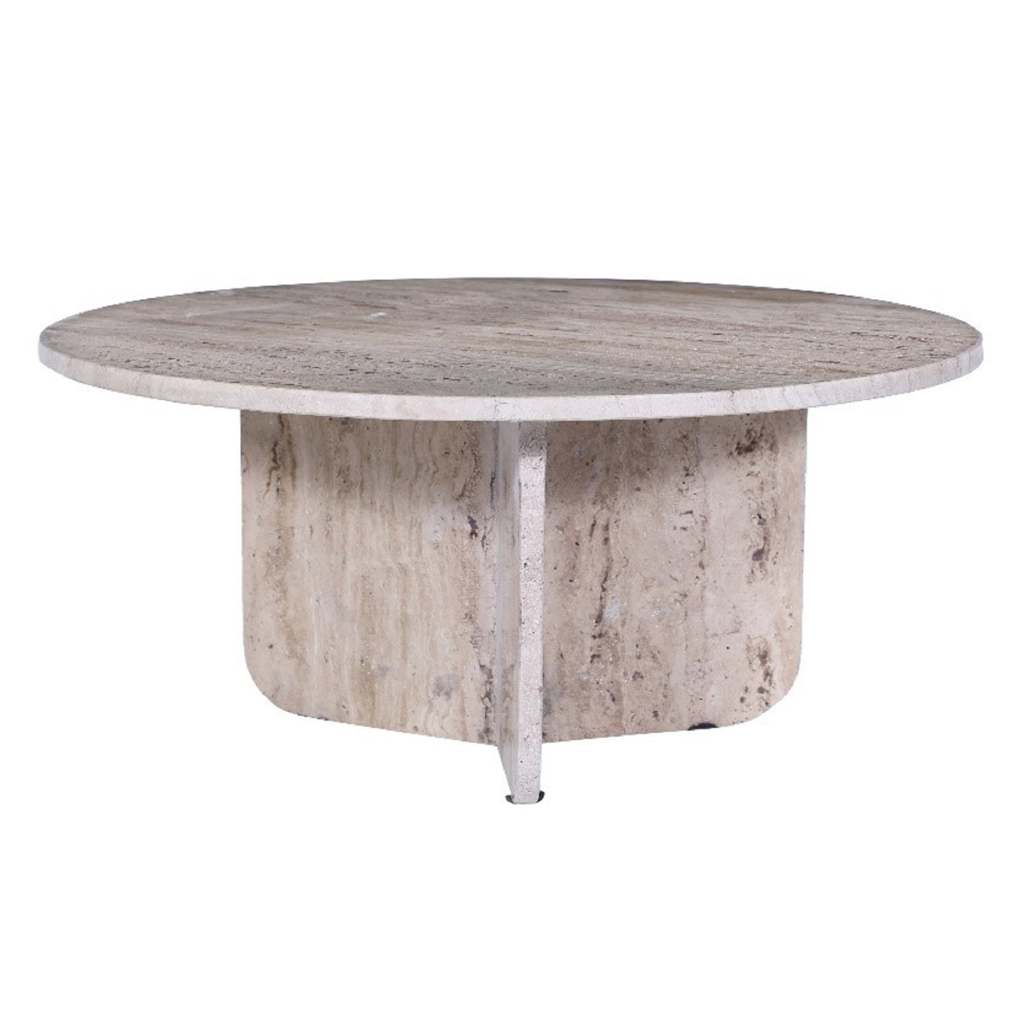 BIDK Home Round Marble Side Table - 22" - Brown and Gold - Walmart.com