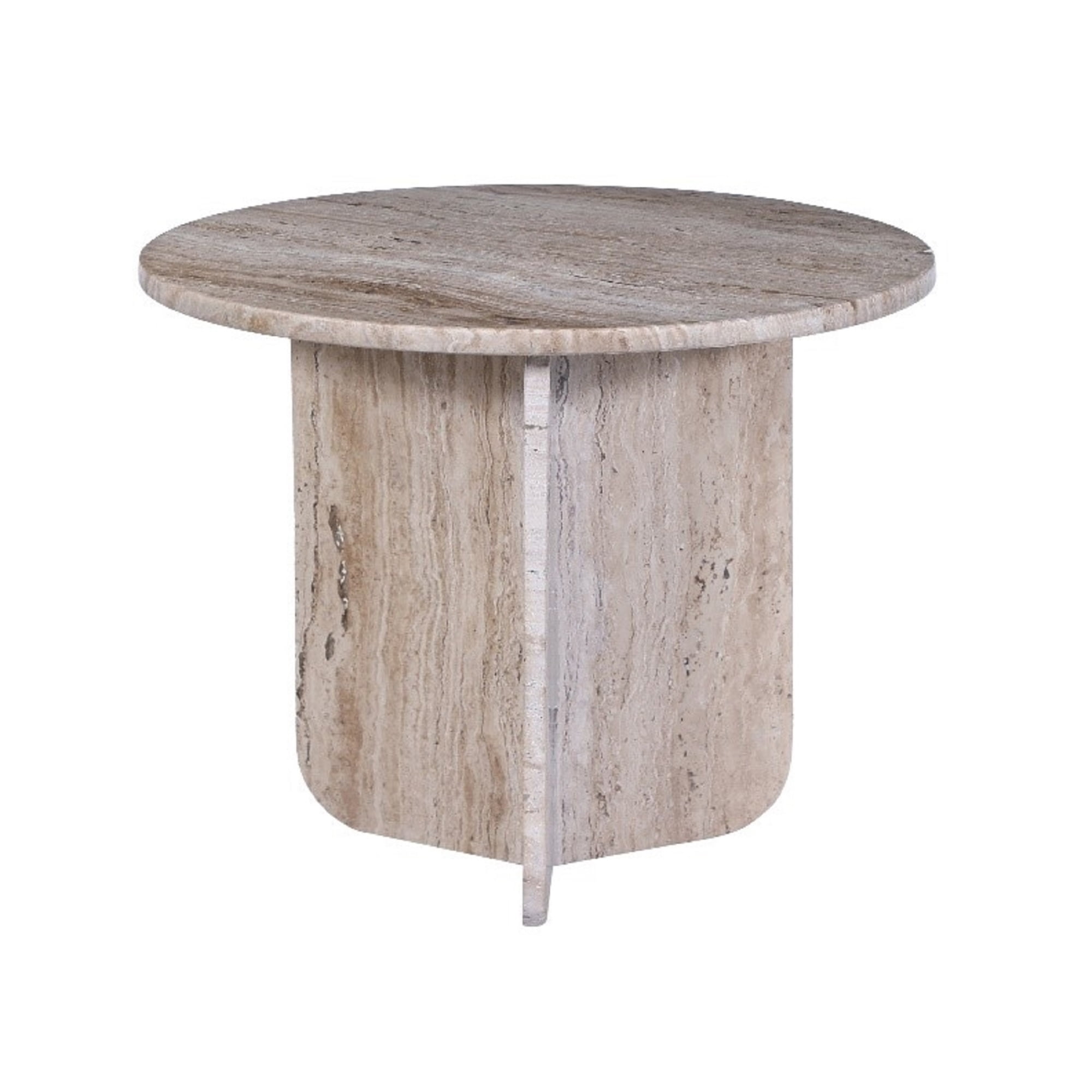 BIDK Home Round Marble Tall Side Table - 16" - Brown and Gold - Walmart.com