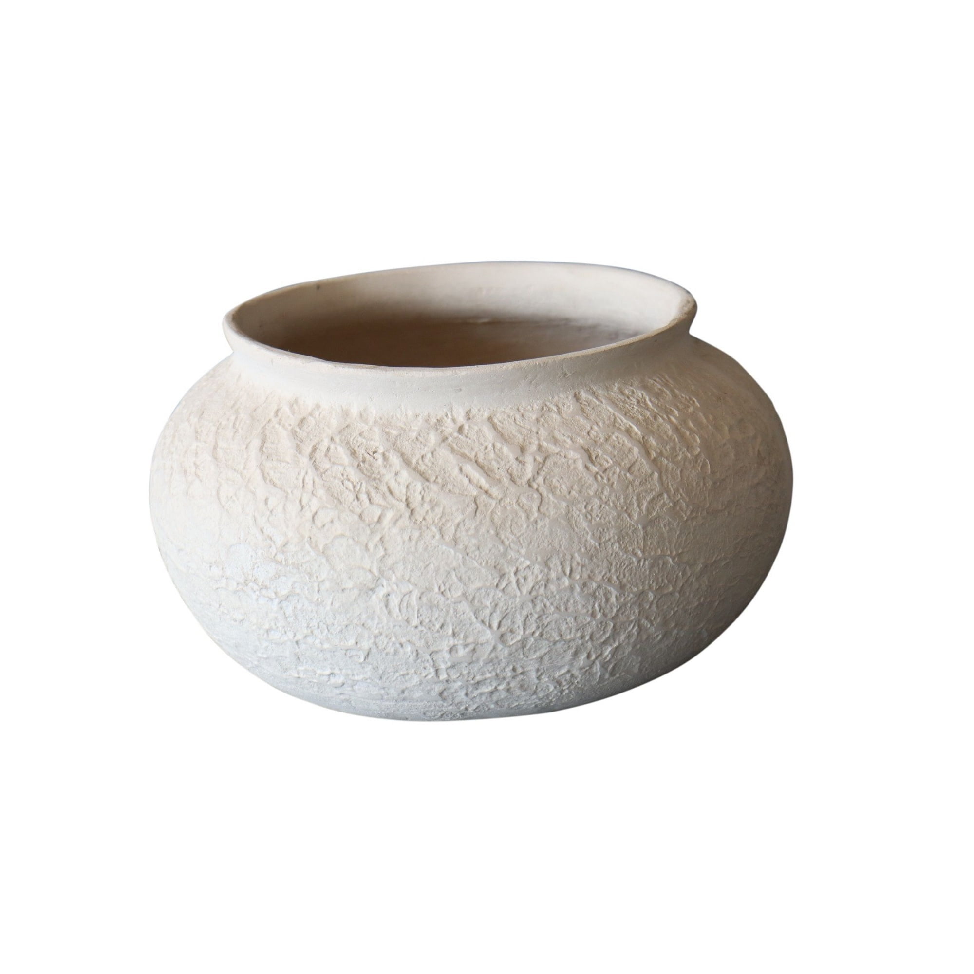 BIDK Home Round Paper Mache Pot - 11" - White - Walmart.com