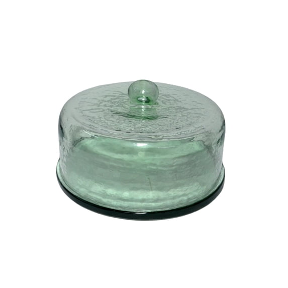 BIDK Home Round Glass Cake Display Stand with Dome Lid - 11.25" - Green ...