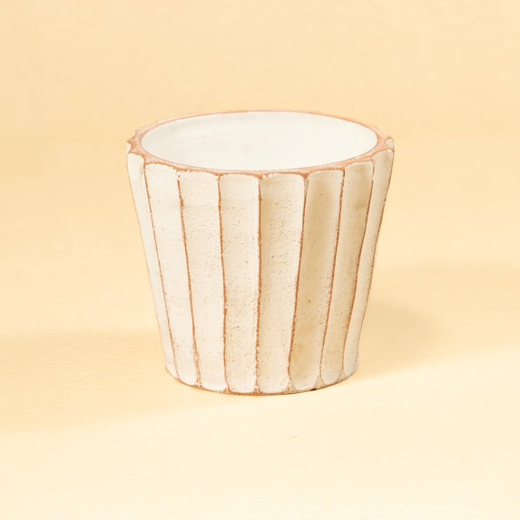 BIDK Home Rustic Fluted Tapered Planter - 20" - White - Walmart.com