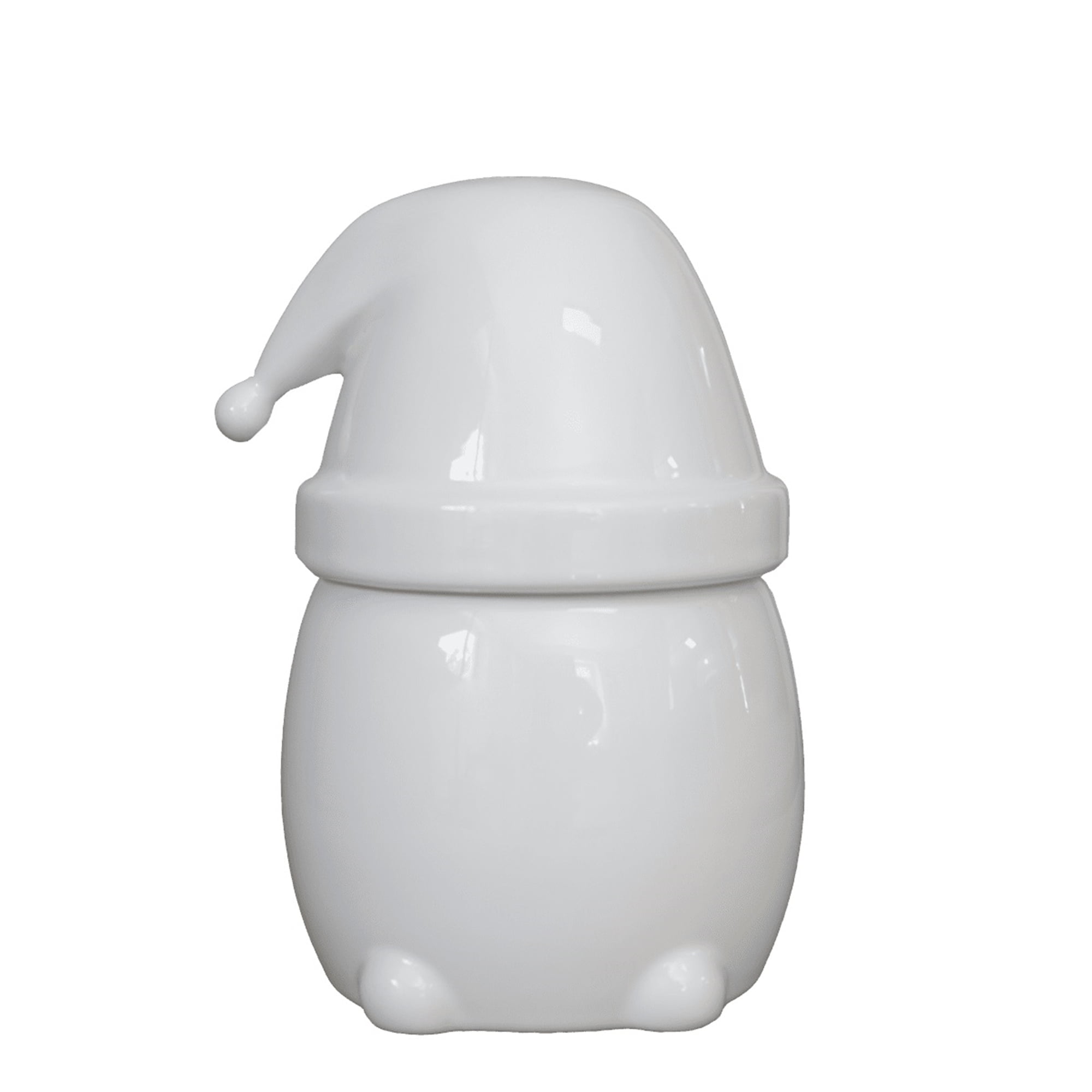 BIDK Home Shiny Ceramic Santa Gnome Christmas Figurine - 7" - White ...