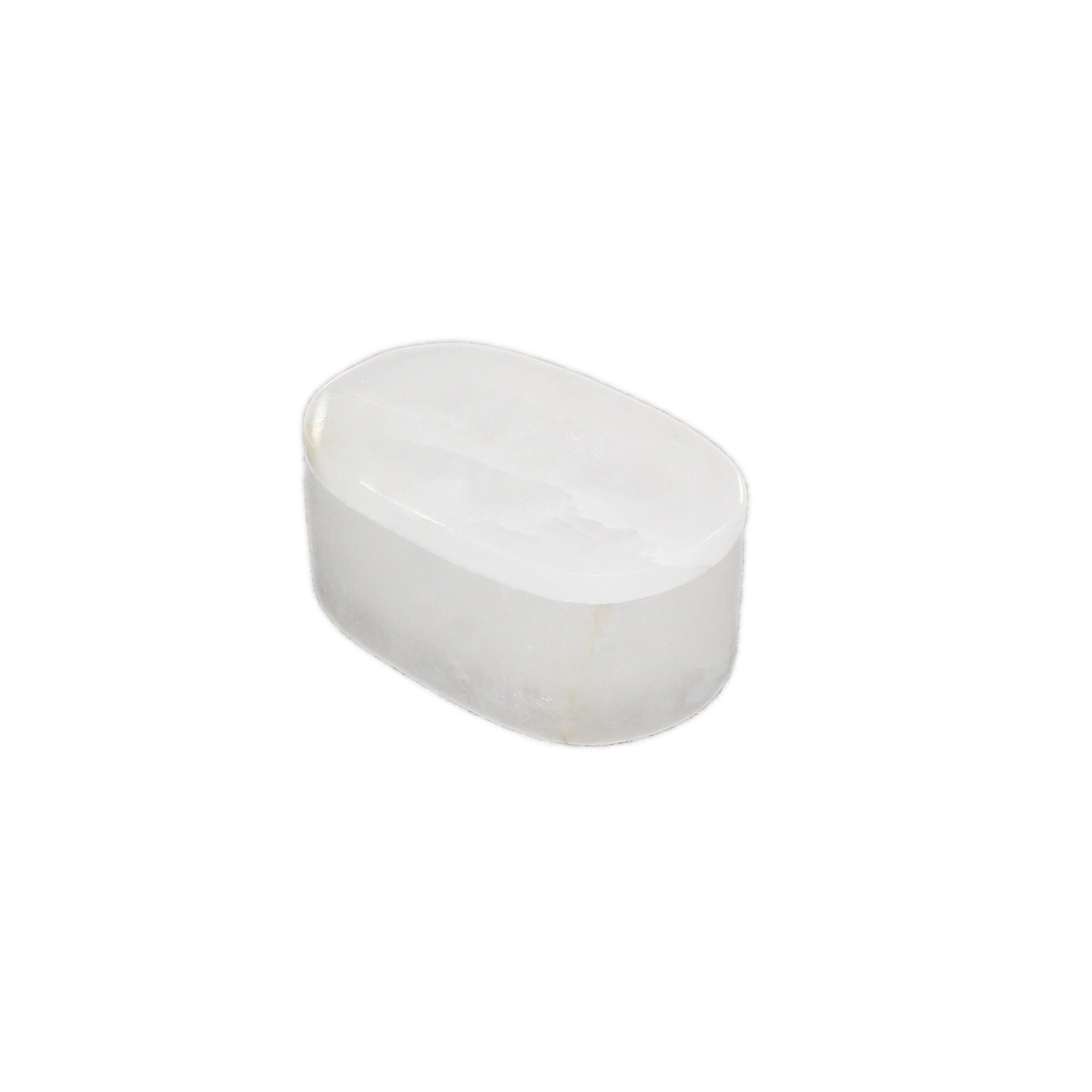 BIDK Home Small Alabaster Oval Accent Box - 4" - White - Walmart.com