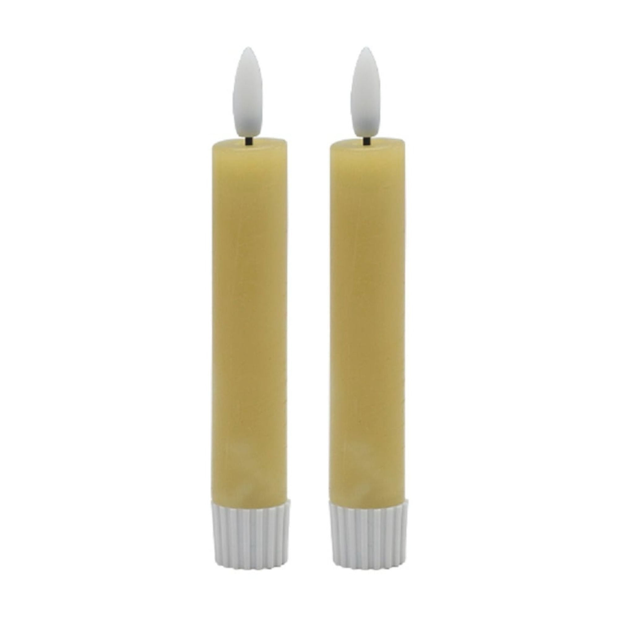 BIDK Home Small Flameless LED Taper Candles - 4.25" - Champagne Gold ...
