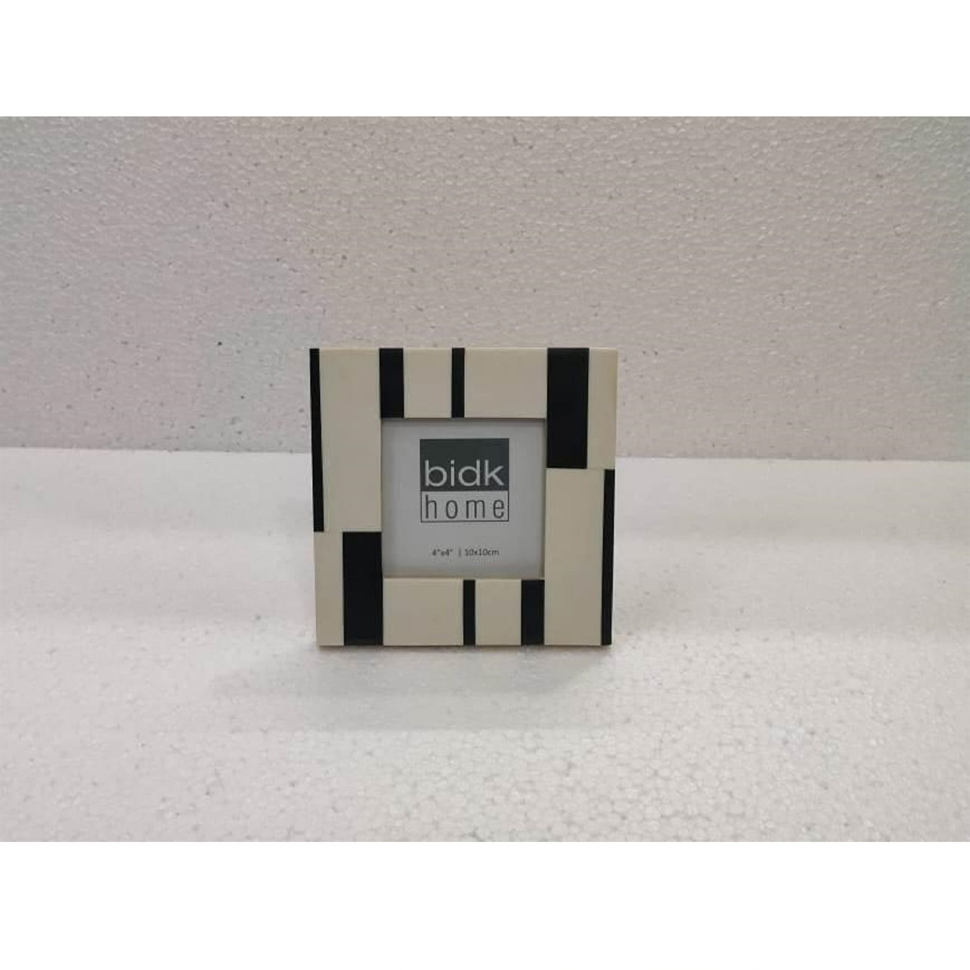 BIDK Home Geometric Inlay Picture Frame - for 4" x 4" Photo - Black and ...