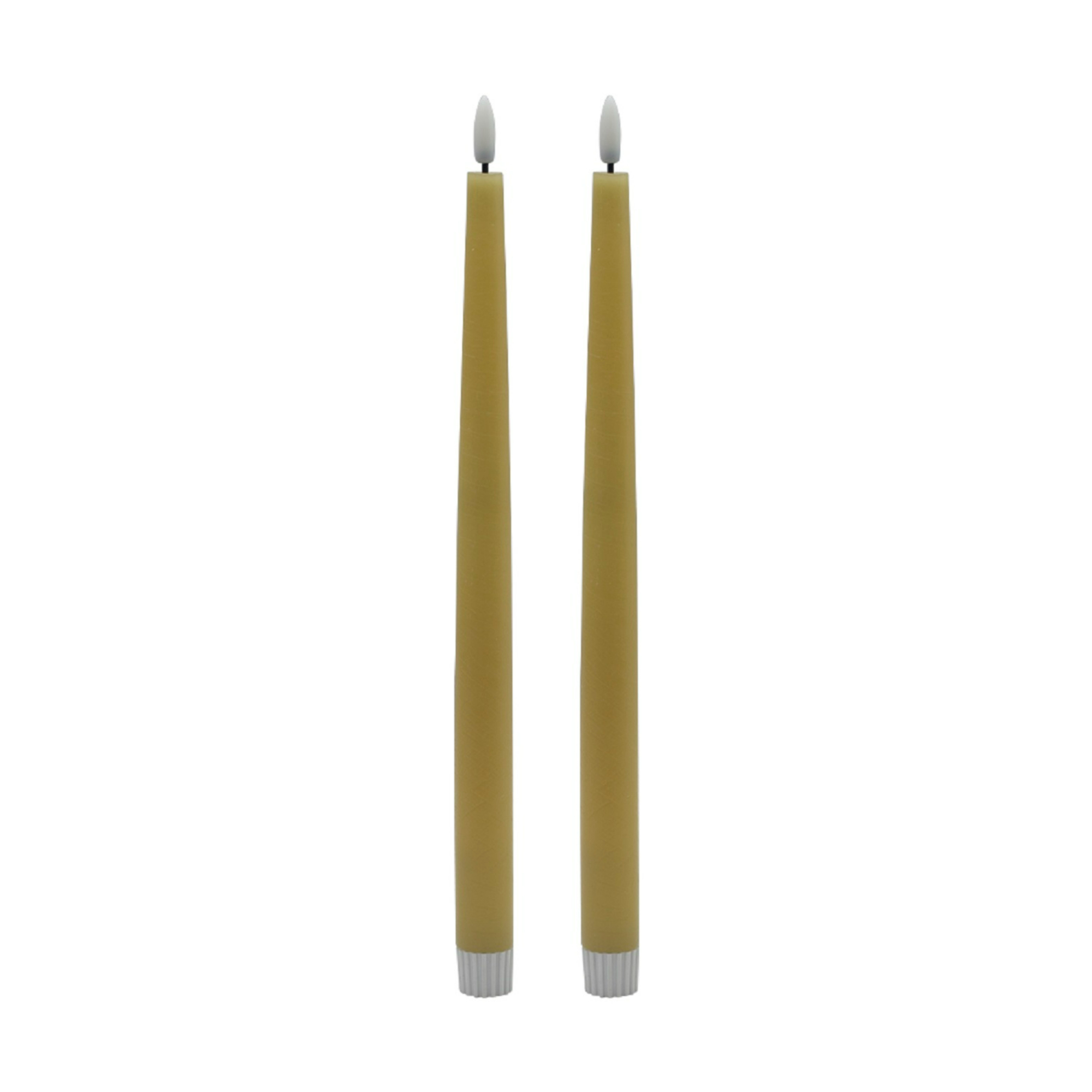BIDK Home Tall Flameless LED Taper Candles - 11.75" - Champagne Gold ...