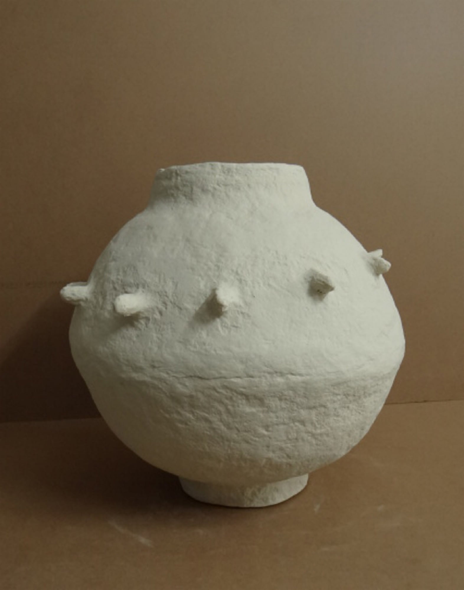 BIDK Home Vintage Style Paper Mache Tabletop Vase - 16" - White ...