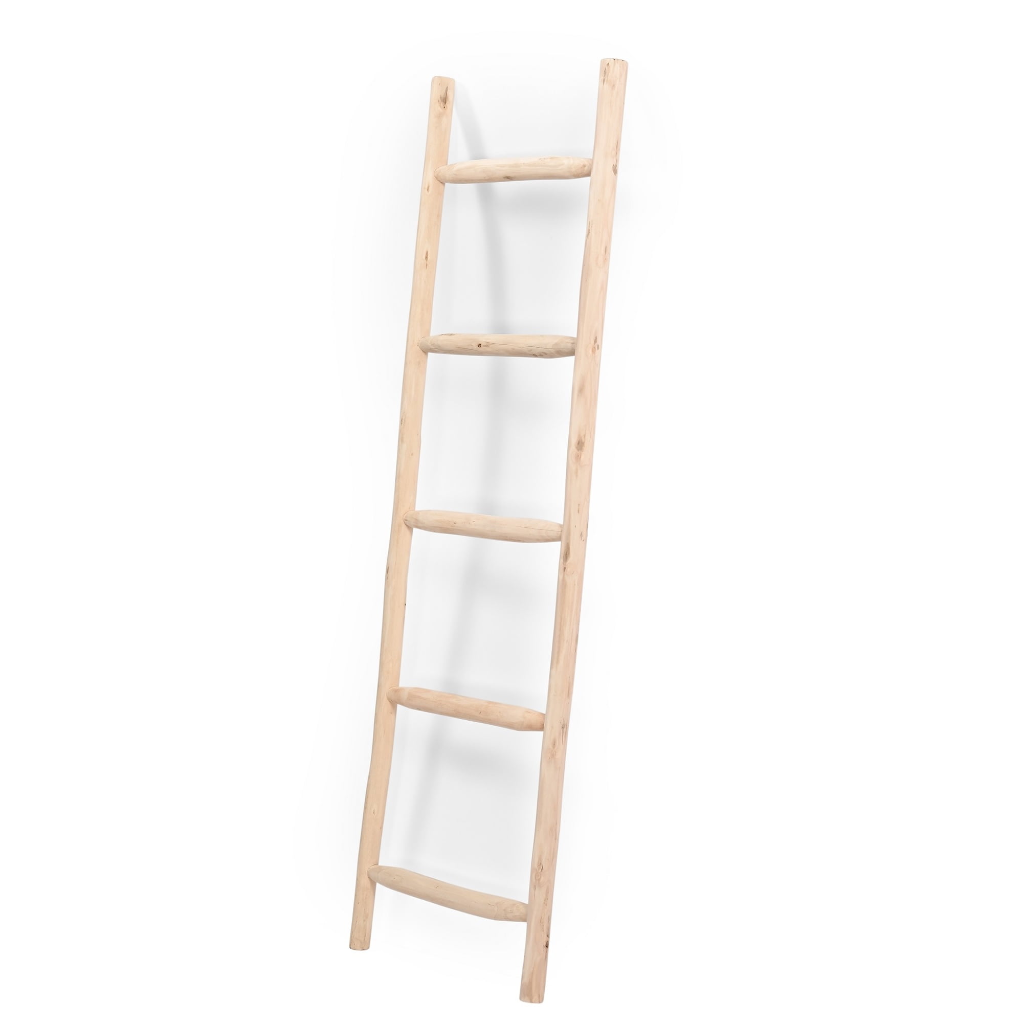 BIDK Home Wooden Ladder with Five Dowel Rungs - 59" - Beige - Walmart ...