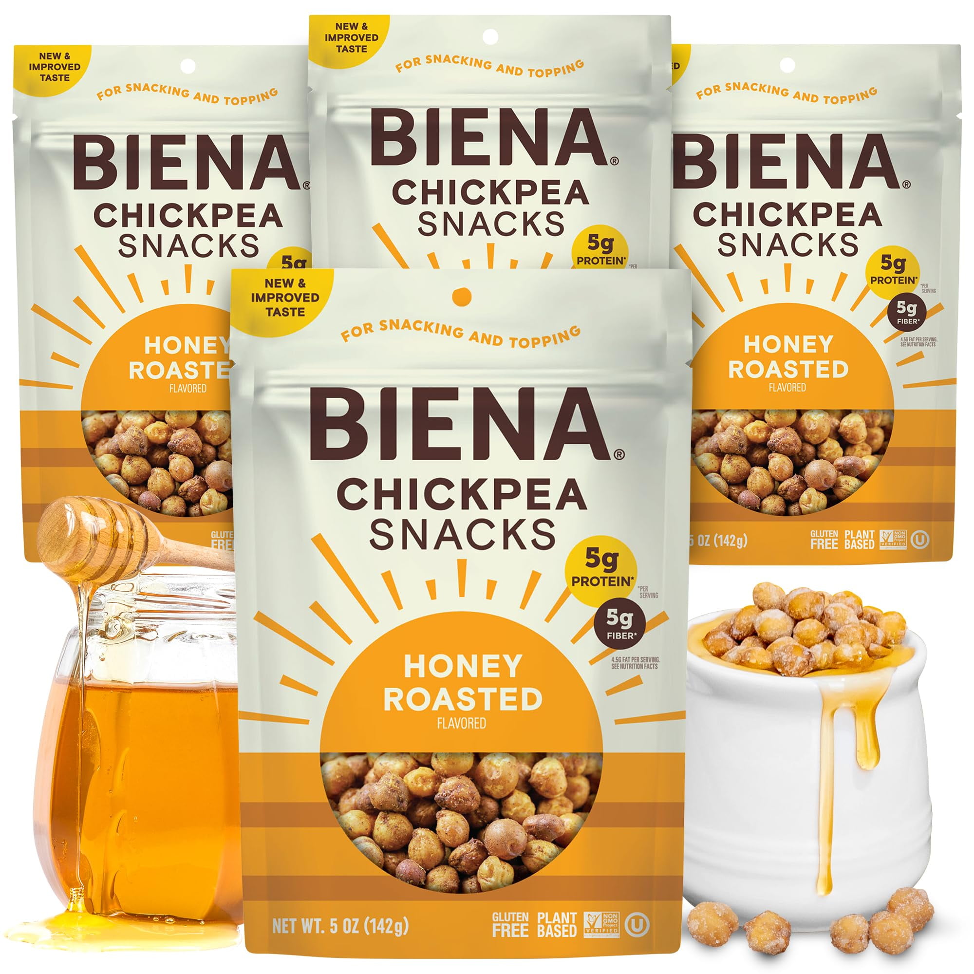 BIENA Chickpea Snacks - BCF26 Crunchy Roasted Chickpeas - High Fiber ...